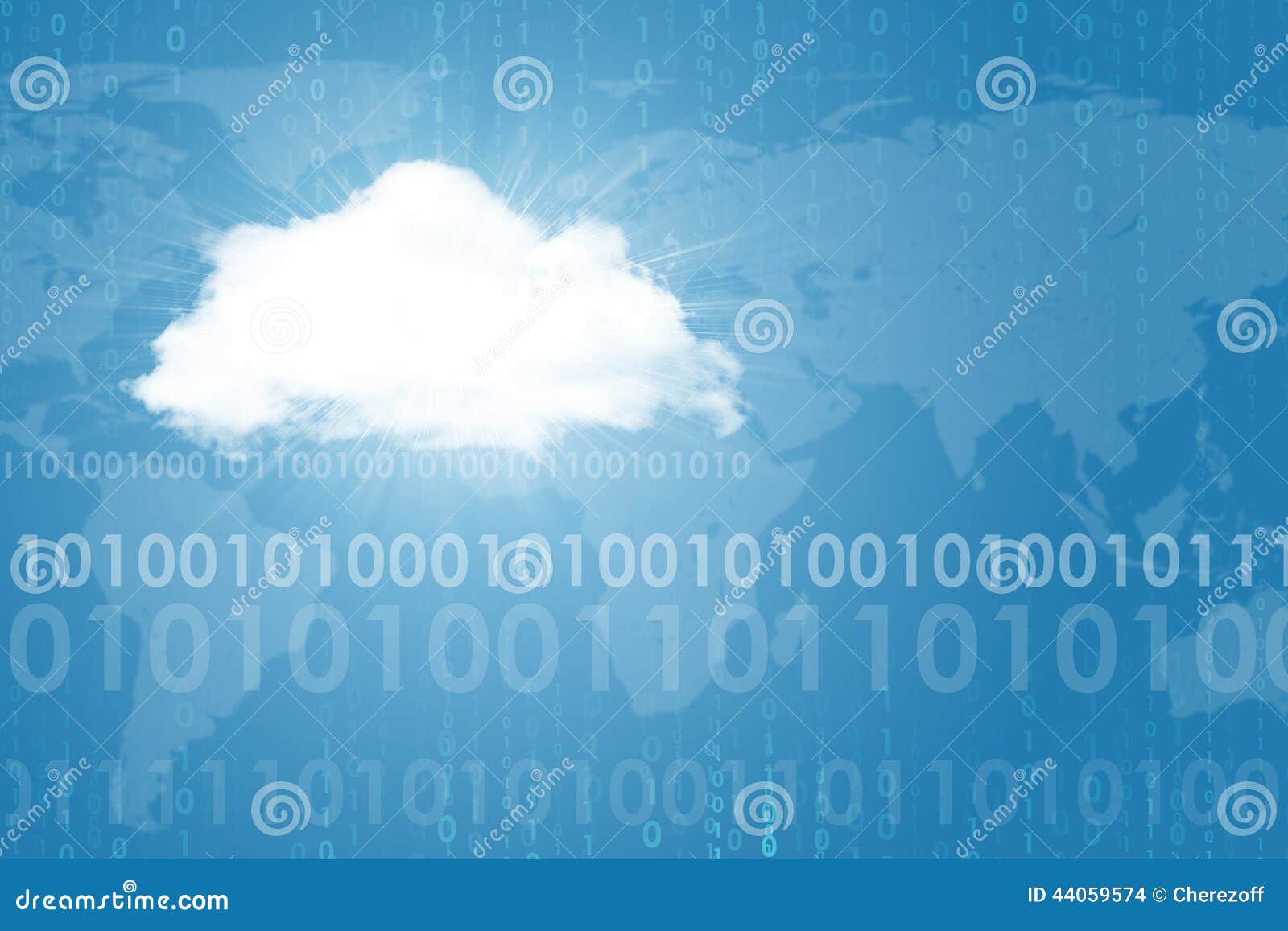 Cloud, World Map and Figures Stock Illustration - Illustration of world ...