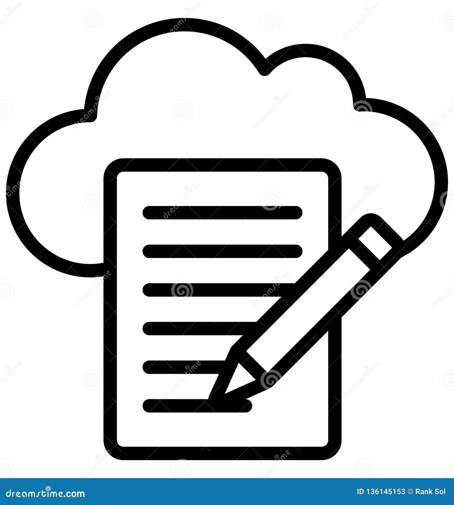 Cloud Writing Isolated Vector Icon that Can Easily Modify or Edit ...