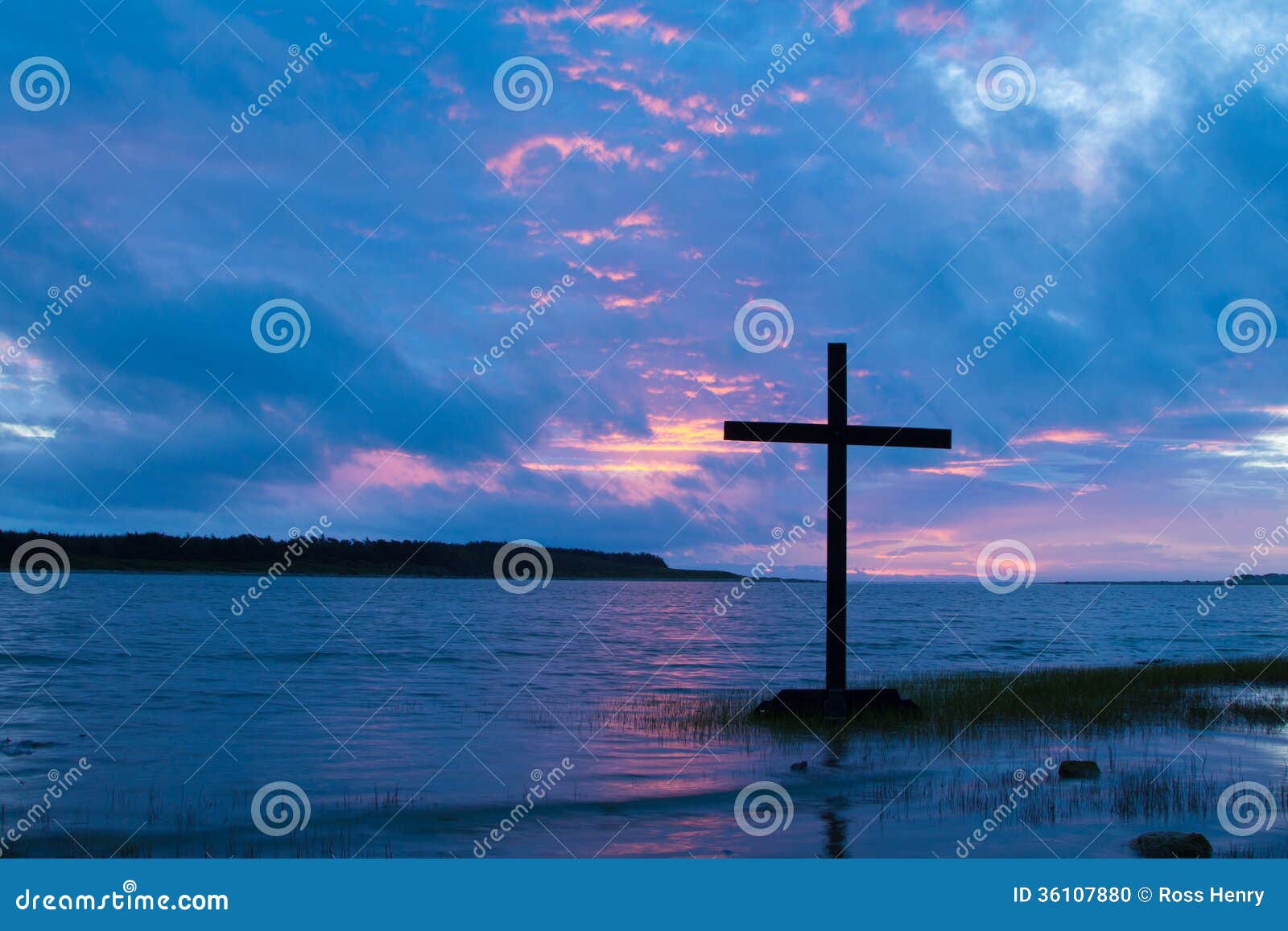 Clouded Cross Sunset stock photo. Image of ocean, silhouette - 36107880
