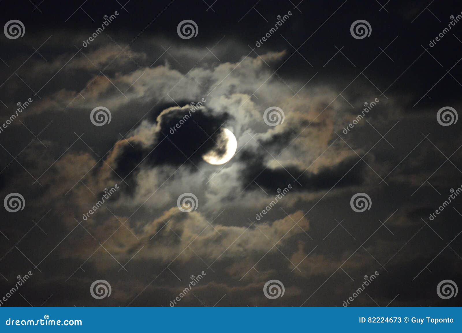 Clouded Full Moon in the Night Stock Image - Image of covered, asia ...