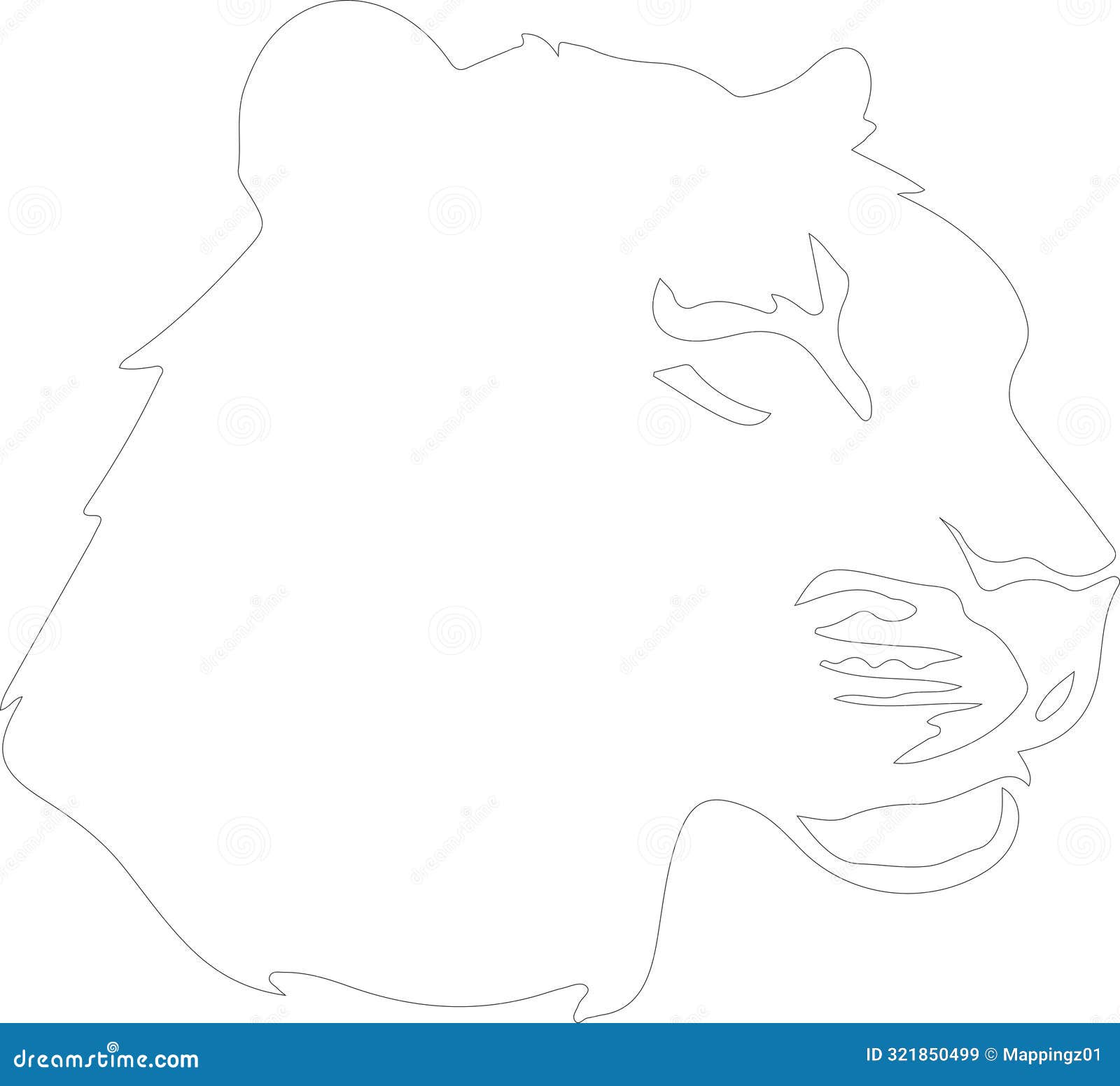 Clouded Leopard Outline Outline Silhouette Generative Ai Stock Vector ...