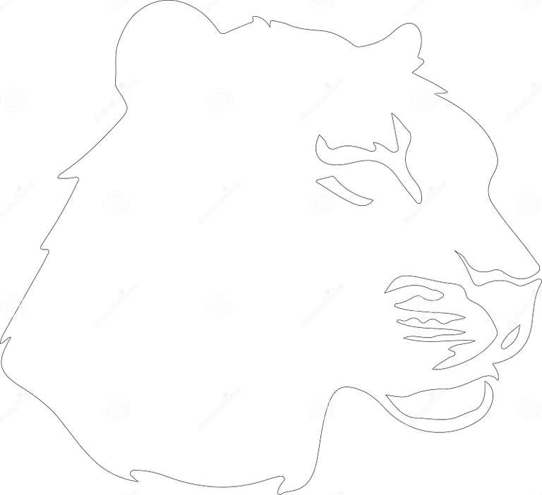 Clouded Leopard Outline Outline Silhouette Generative Ai Stock Vector ...