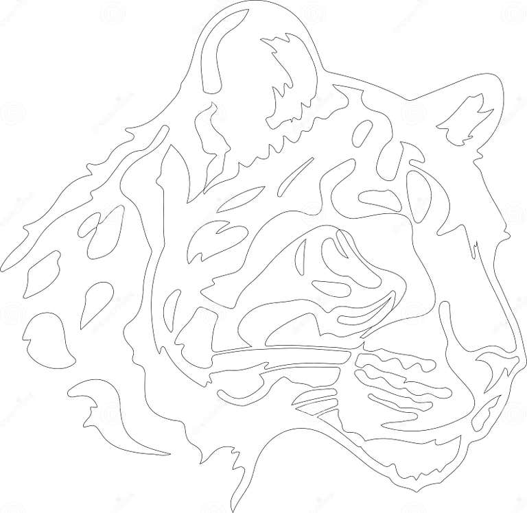 Clouded Leopard Outline Outline Silhouette Generative Ai Stock Vector ...
