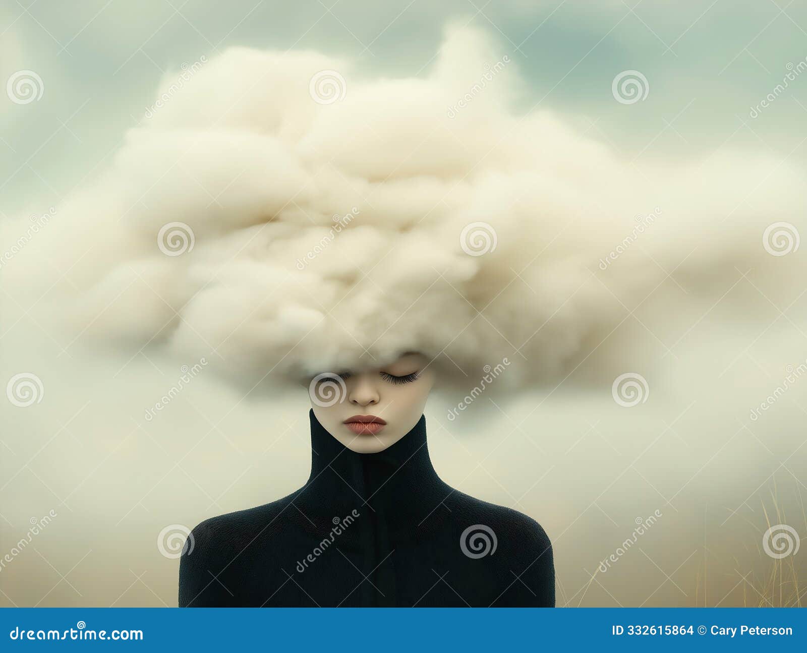 Clouded Mind: Exploring the Sensory Overload of a Woman S Moody Stock ...