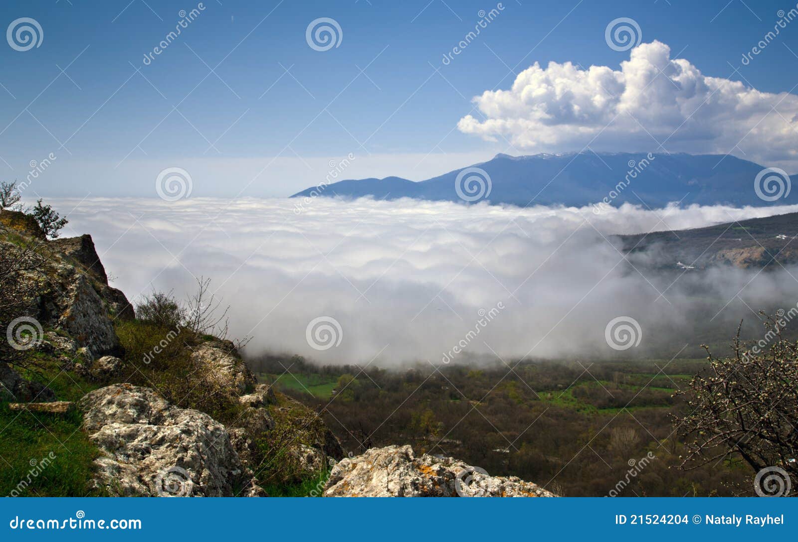 Cloudes over mountains stock photo. Image of crimea, blue - 21524204