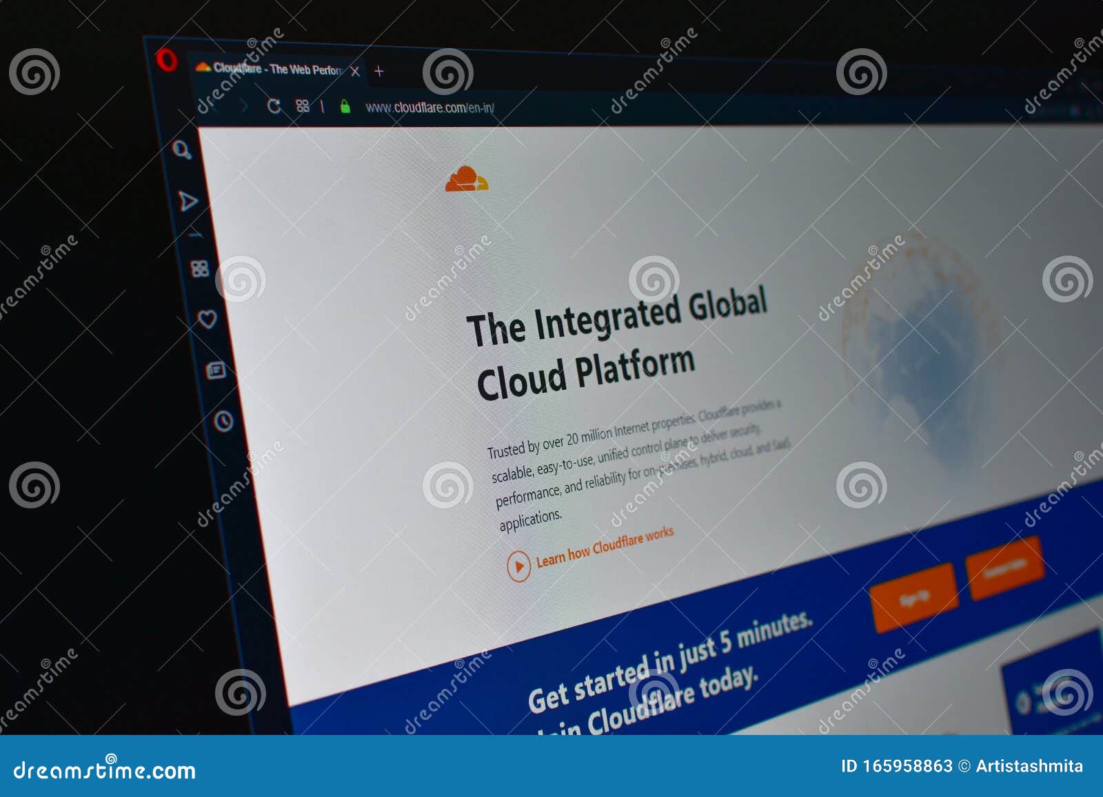Cloudflare Website on Computer Screen Editorial Stock Photo - Image of ...