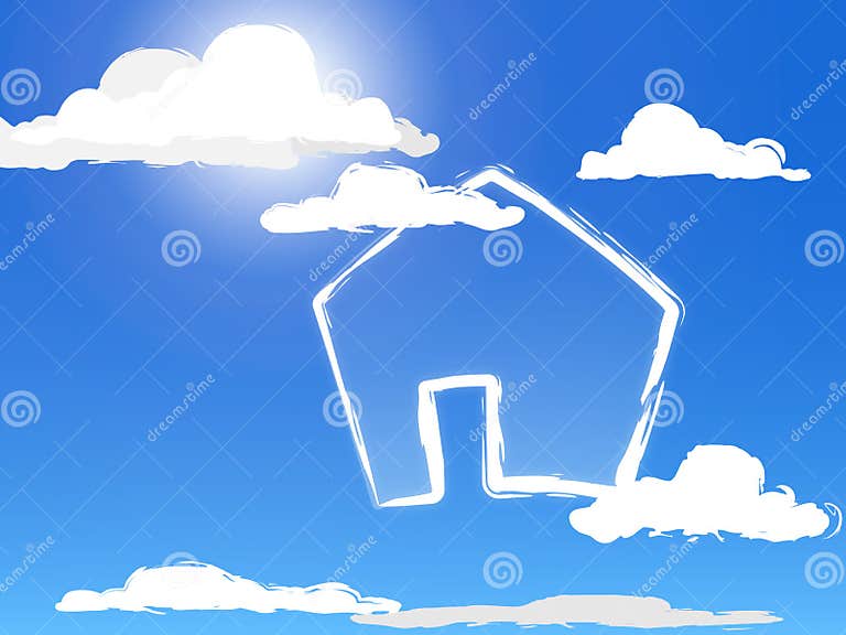 Cloudhouse stock vector. Illustration of appartement - 18039174
