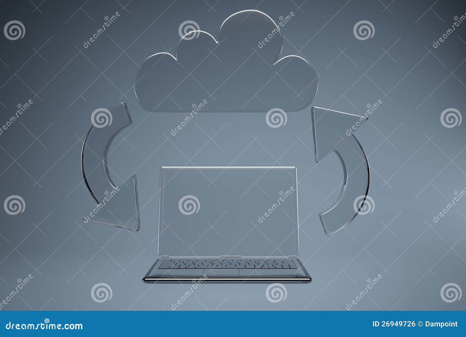 Clouding Service with Computer Stock Illustration - Illustration of ...