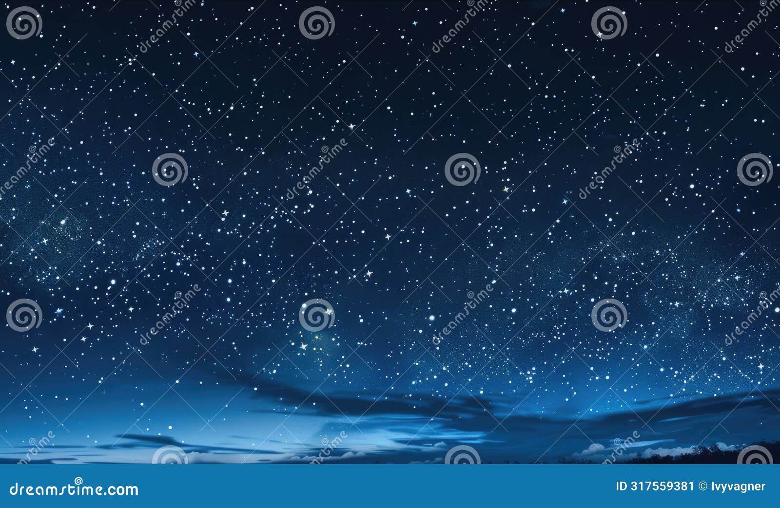 Cloudless Night Sky with a Scattering of Stars Stock Image - Image of ...
