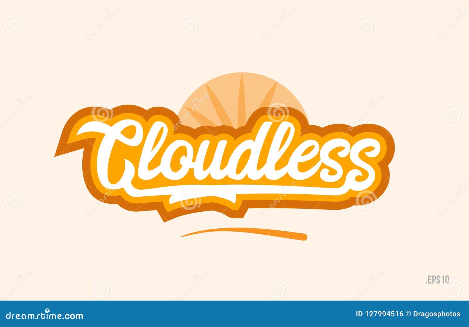 Cloudless Orange Color Word Text Logo Icon Vector Illustration ...