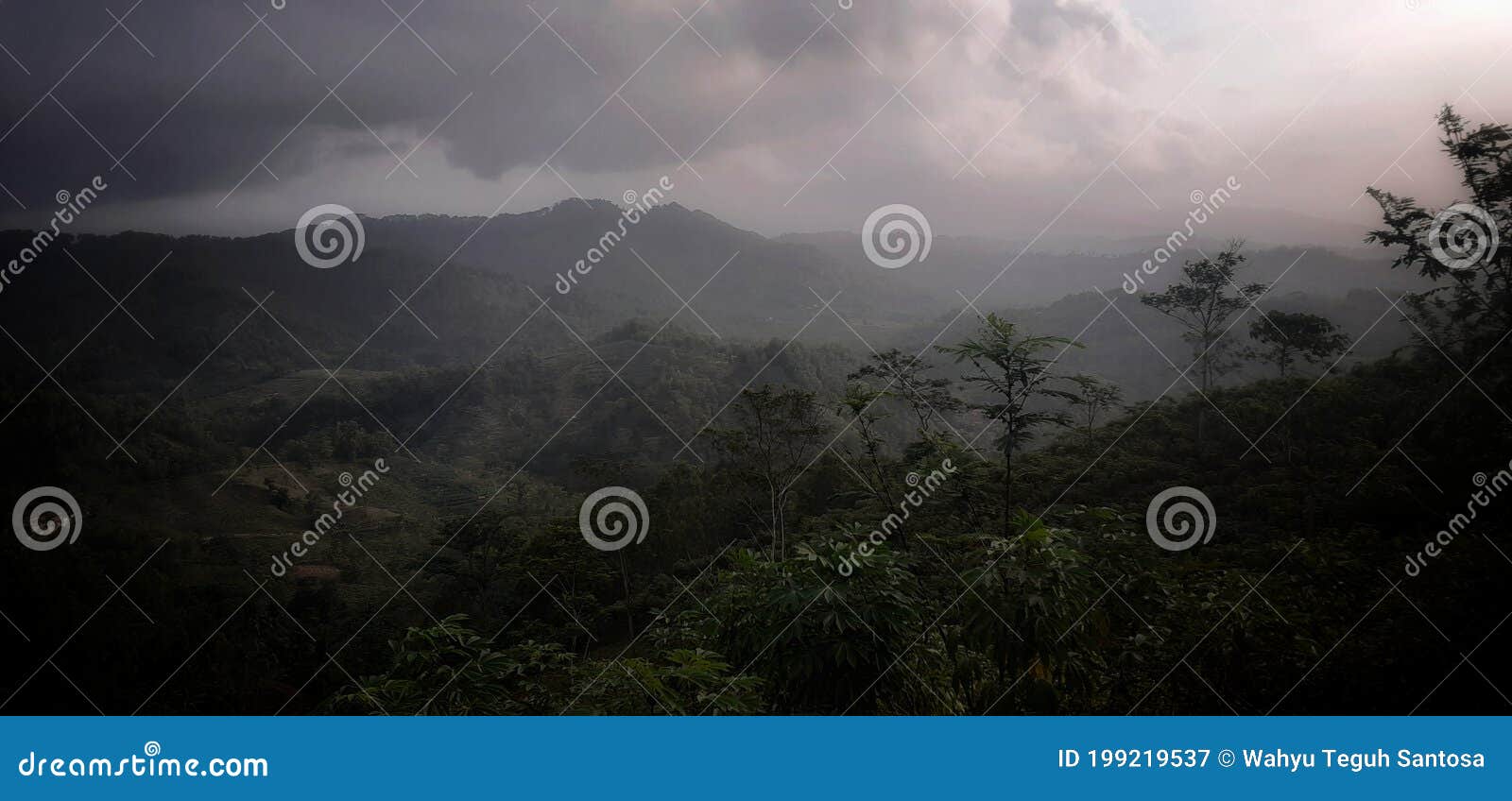 Cloudly in the hills stock image. Image of hills, landscape - 199219537