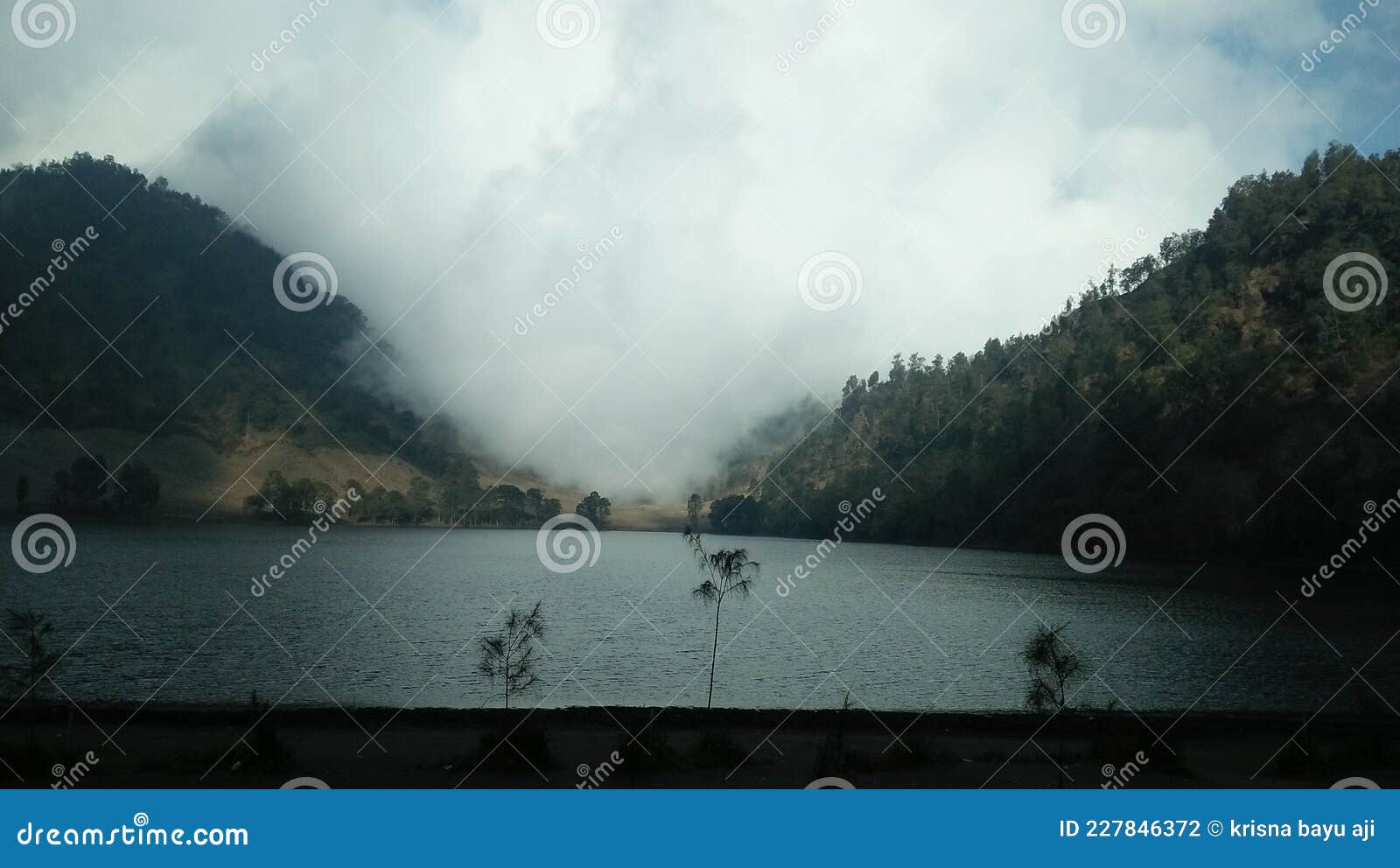 Cloudly on lake stock photo. Image of reservoir, tree - 227846372
