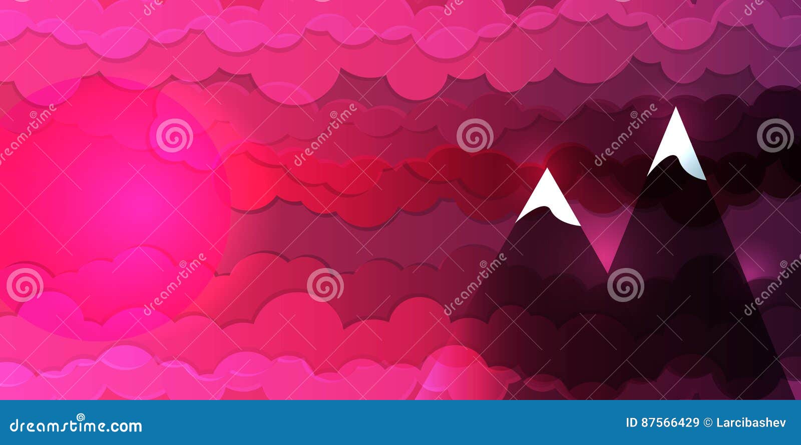 Cloudly sunset landscape stock vector. Illustration of heaven - 87566429