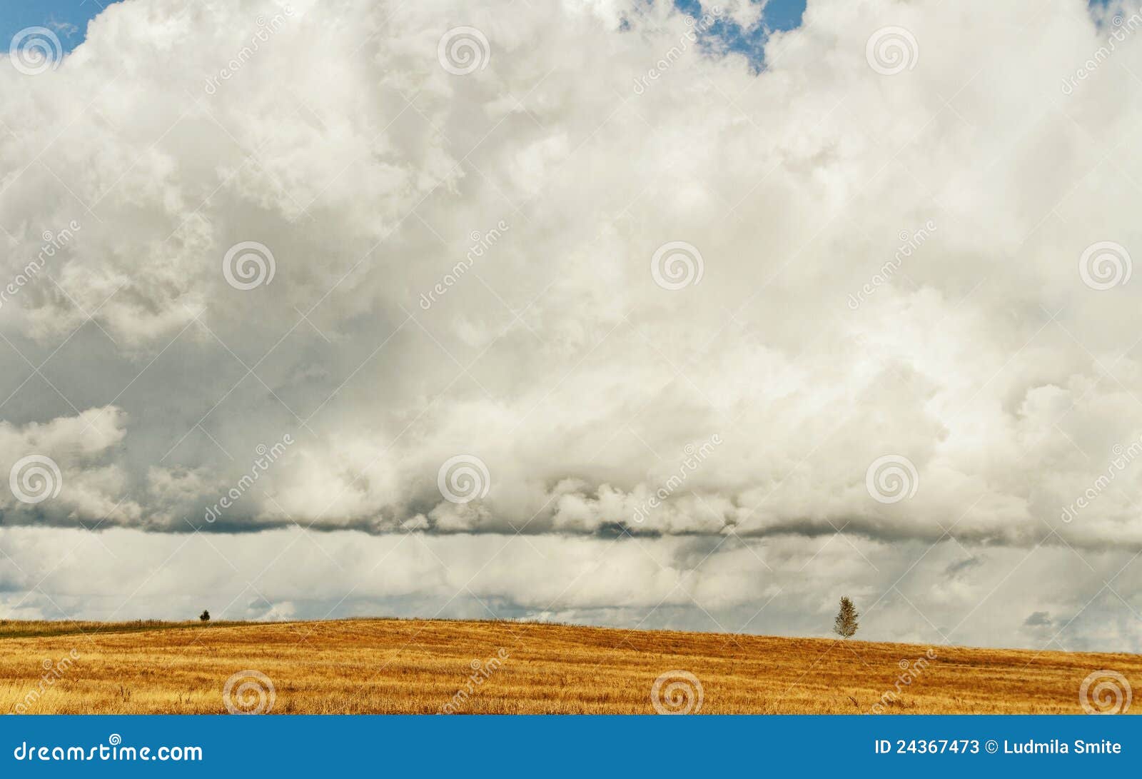 Clouds above land. stock image. Image of wheat, landscape - 24367473