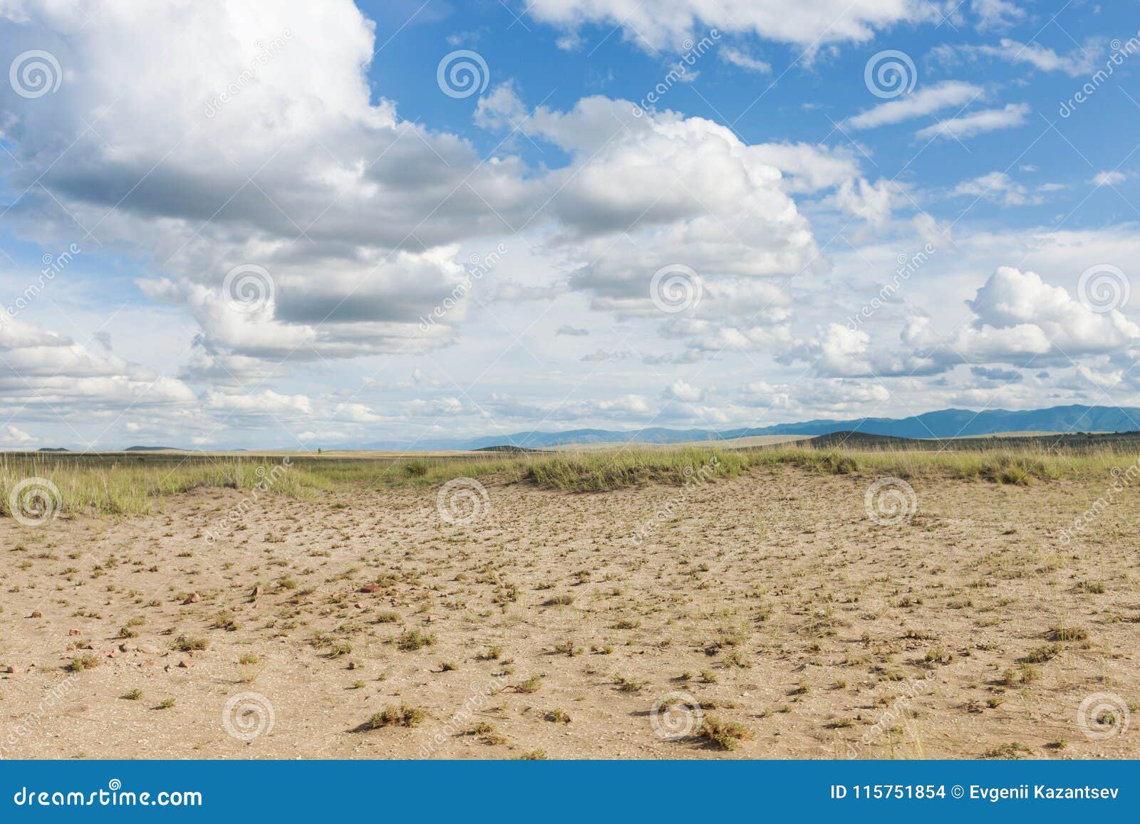 Clouds Above the Sandy Plain Near Mongolia. Tyva. Steppe Stock Photo ...