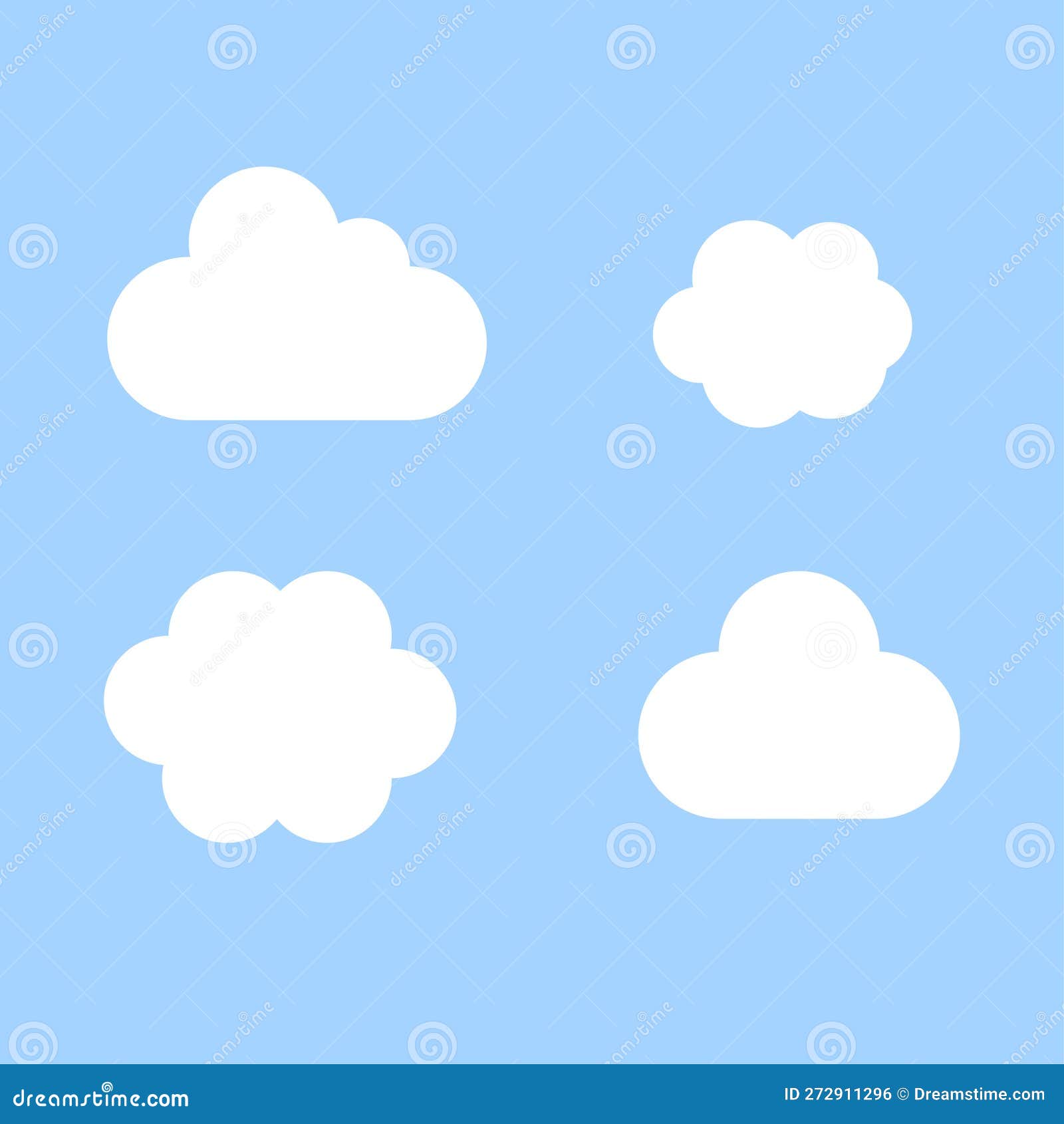 The Clouds in Abstract Style. Blue Sky Vector. Vector Illustration ...