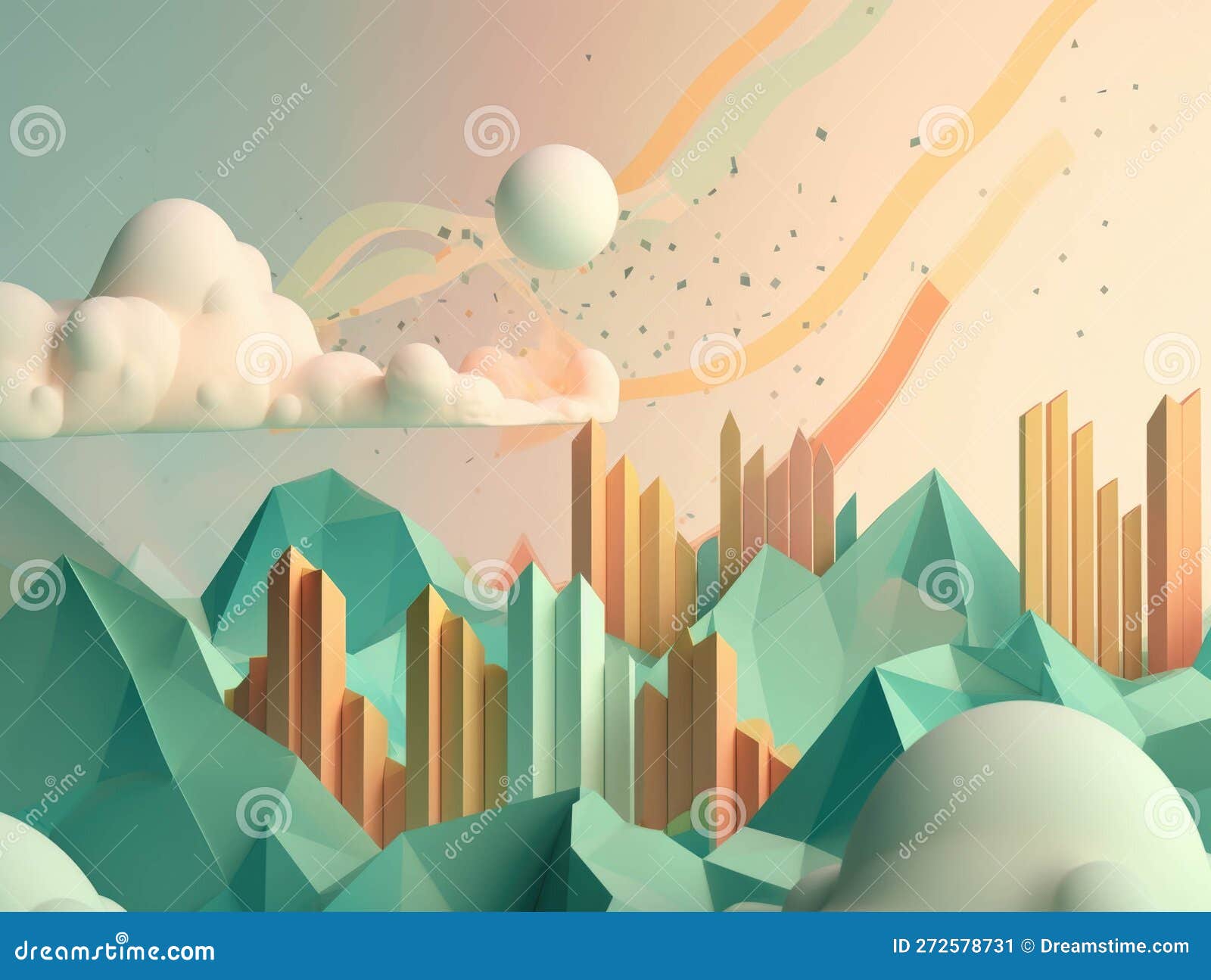 Clouds of Abundance and Prosperity Guided by Financial Charts and ...