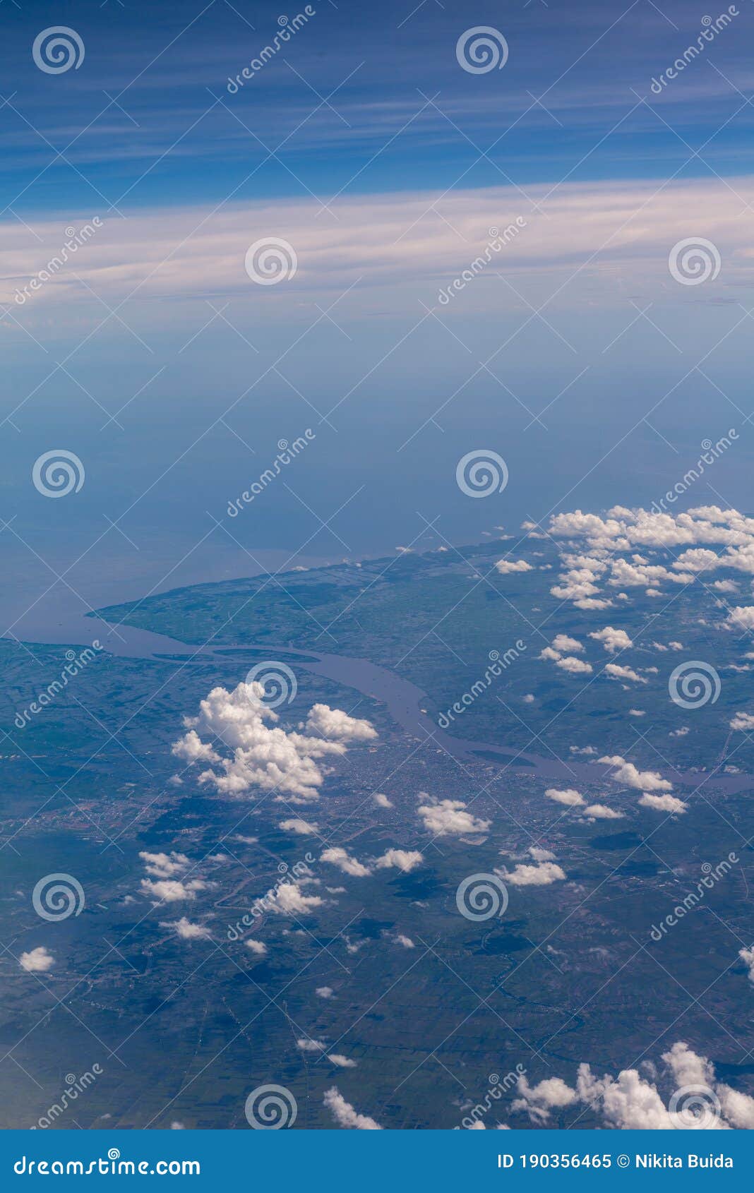 Clouds in airplane window stock image. Image of atmosphere - 190356465