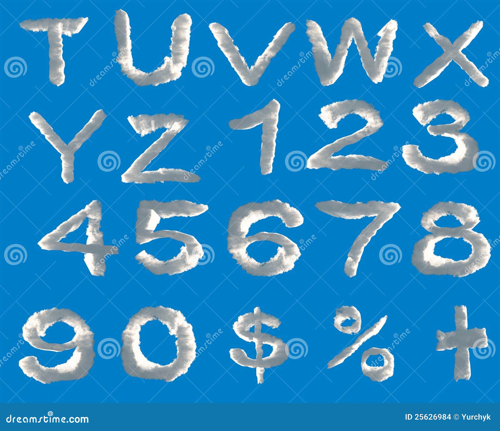 Clouds alphabet stock illustration. Illustration of sign - 25626984