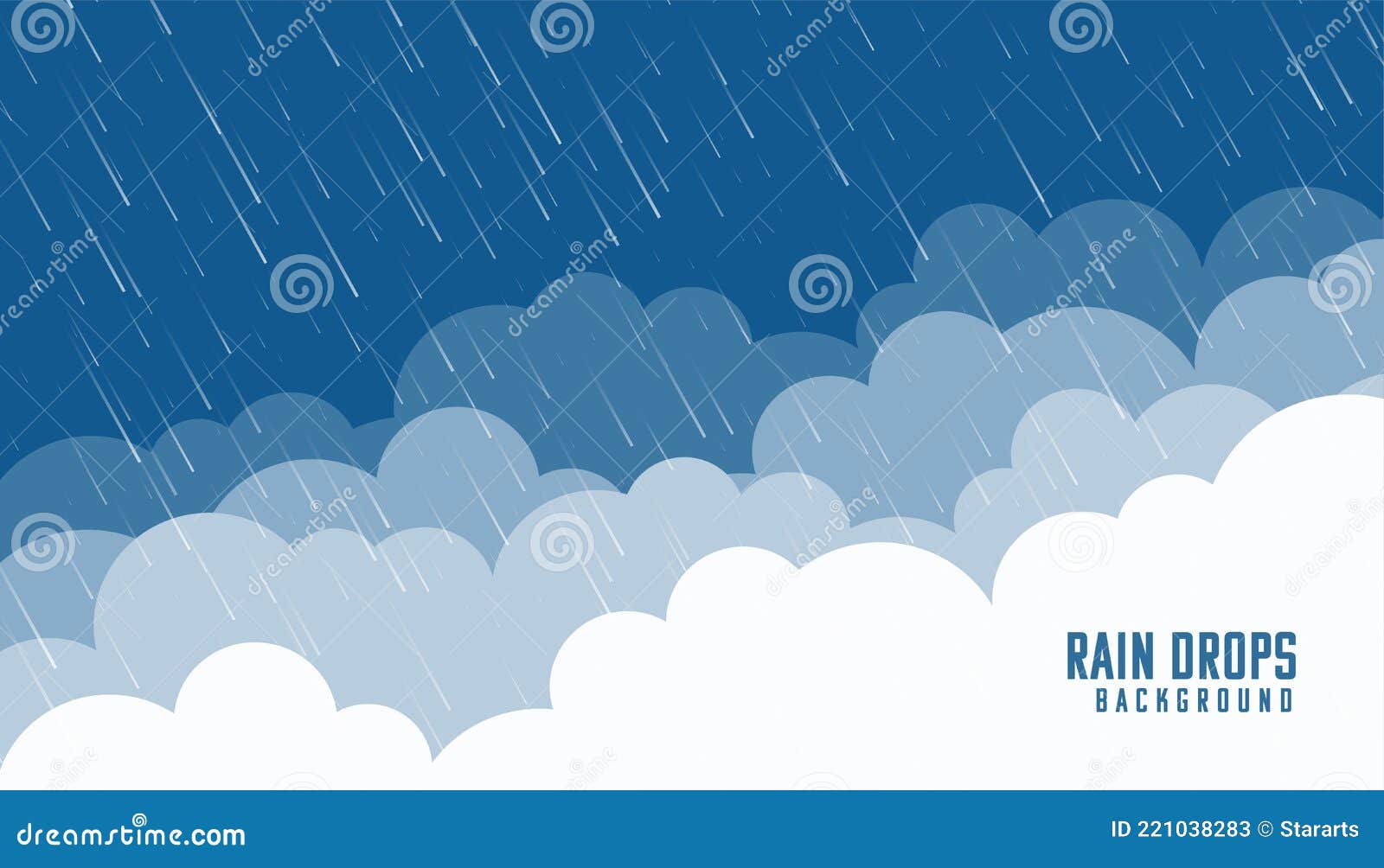Clouds and Angles Rainfall Flat Background Stock Vector - Illustration ...