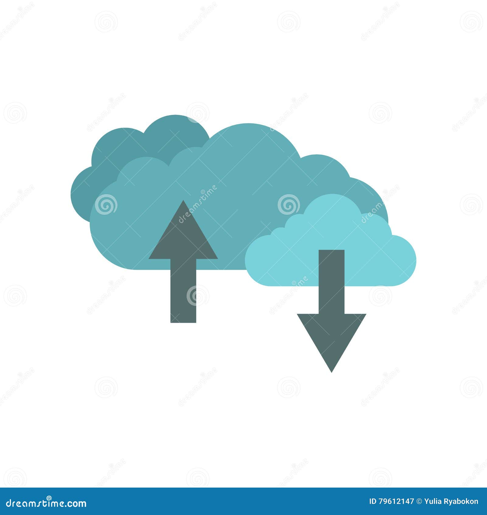 Clouds with Arrows Flat Icon Stock Vector - Illustration of concept ...