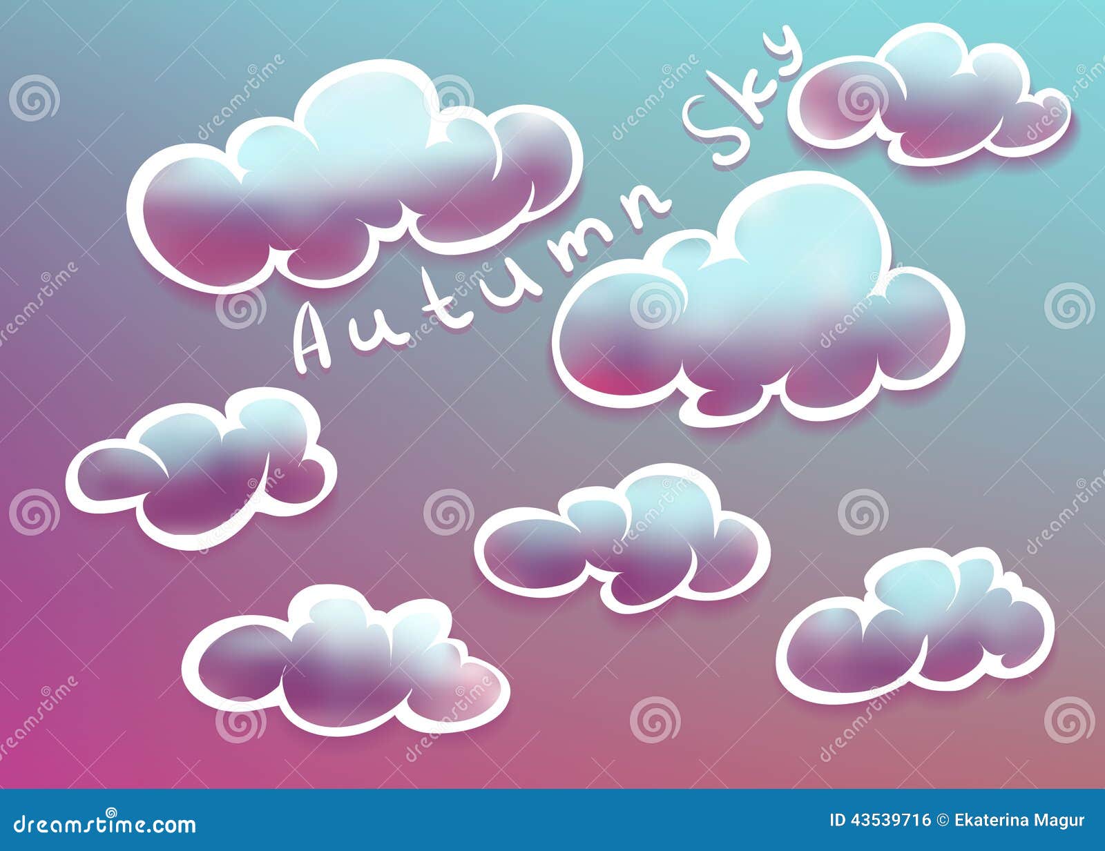 Clouds on autumn sky stock vector. Illustration of sketching - 43539716