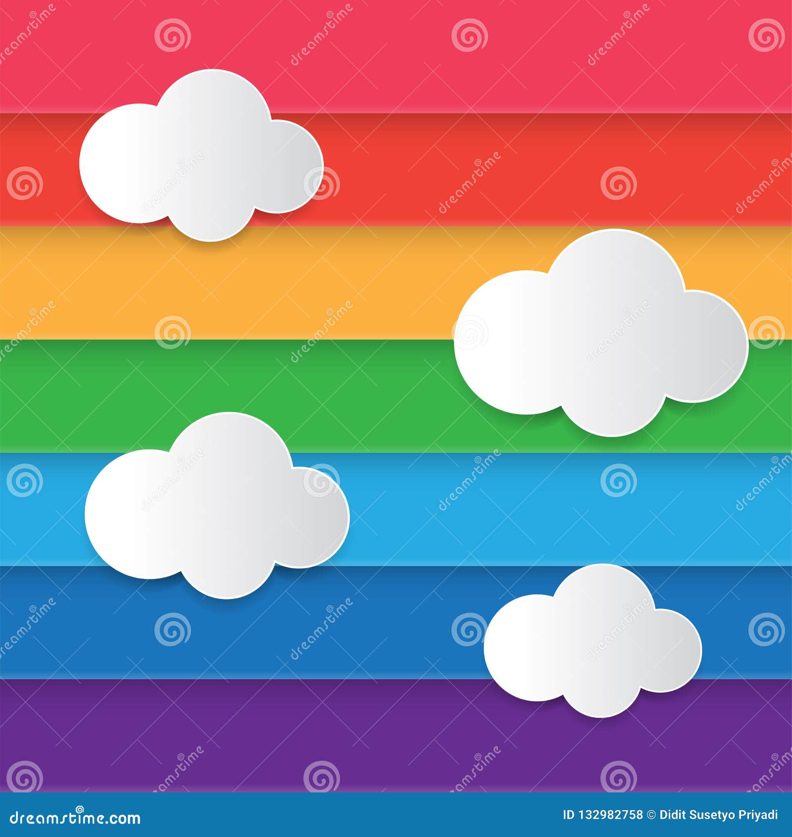 Clouds on a Background of Colored Bars Stock Illustration ...