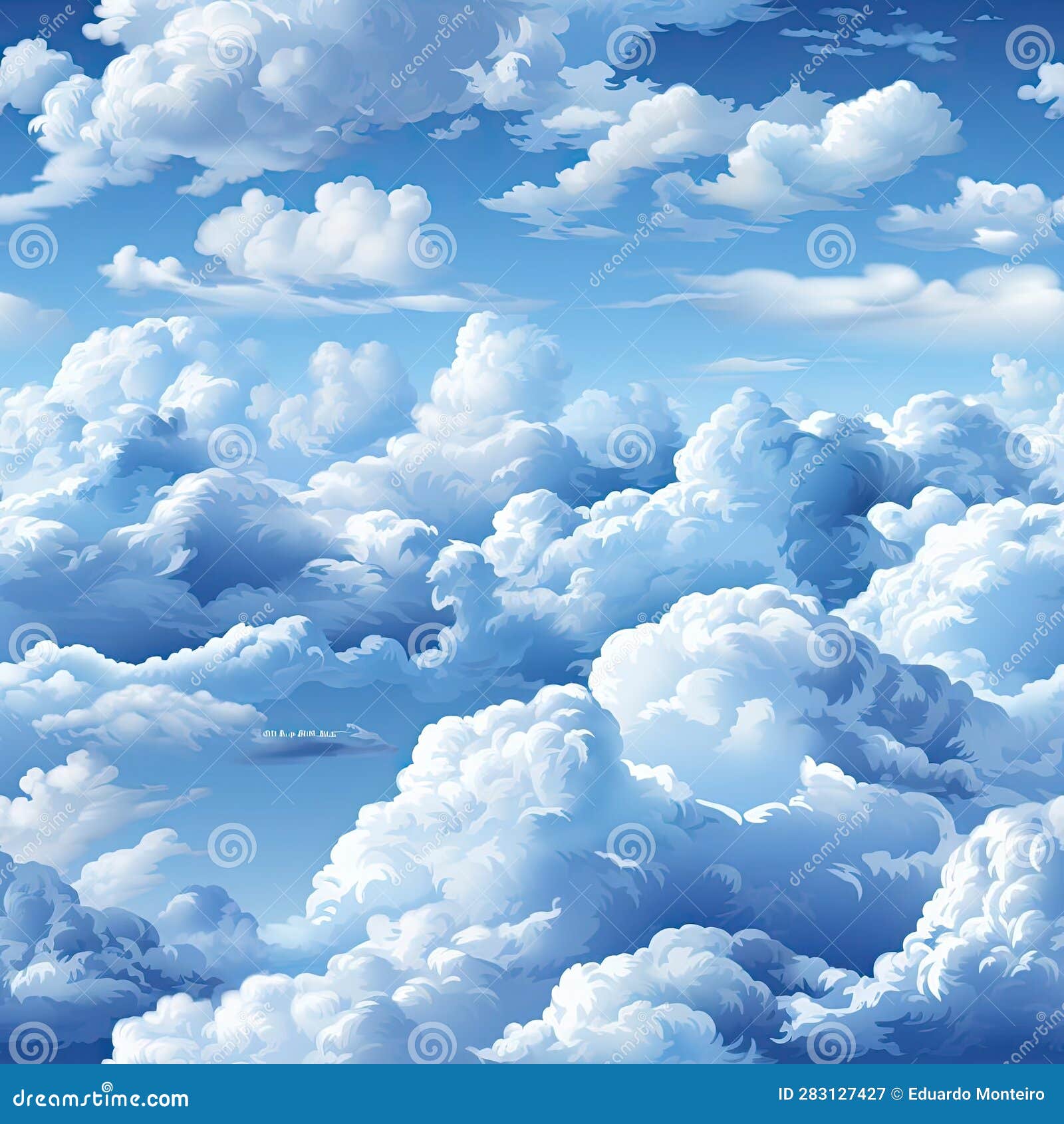 Clouds Background with Detailed Illustrations (tiled) Stock ...