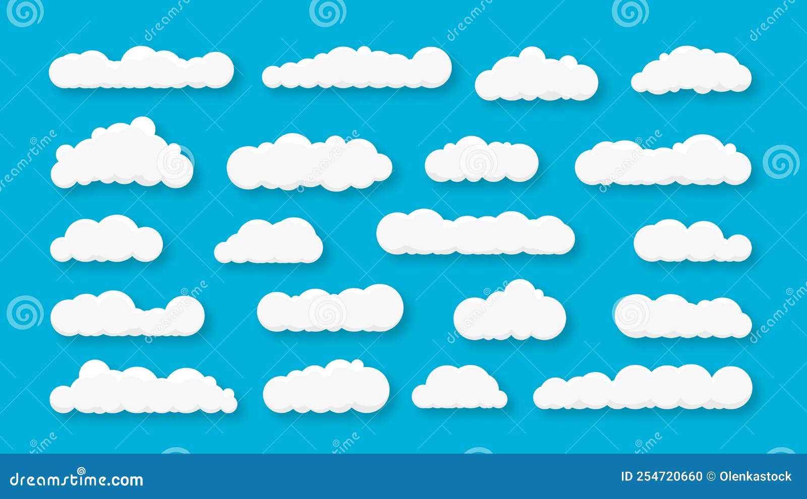 Clouds on a Blue Background Stock Vector - Illustration of isolated ...