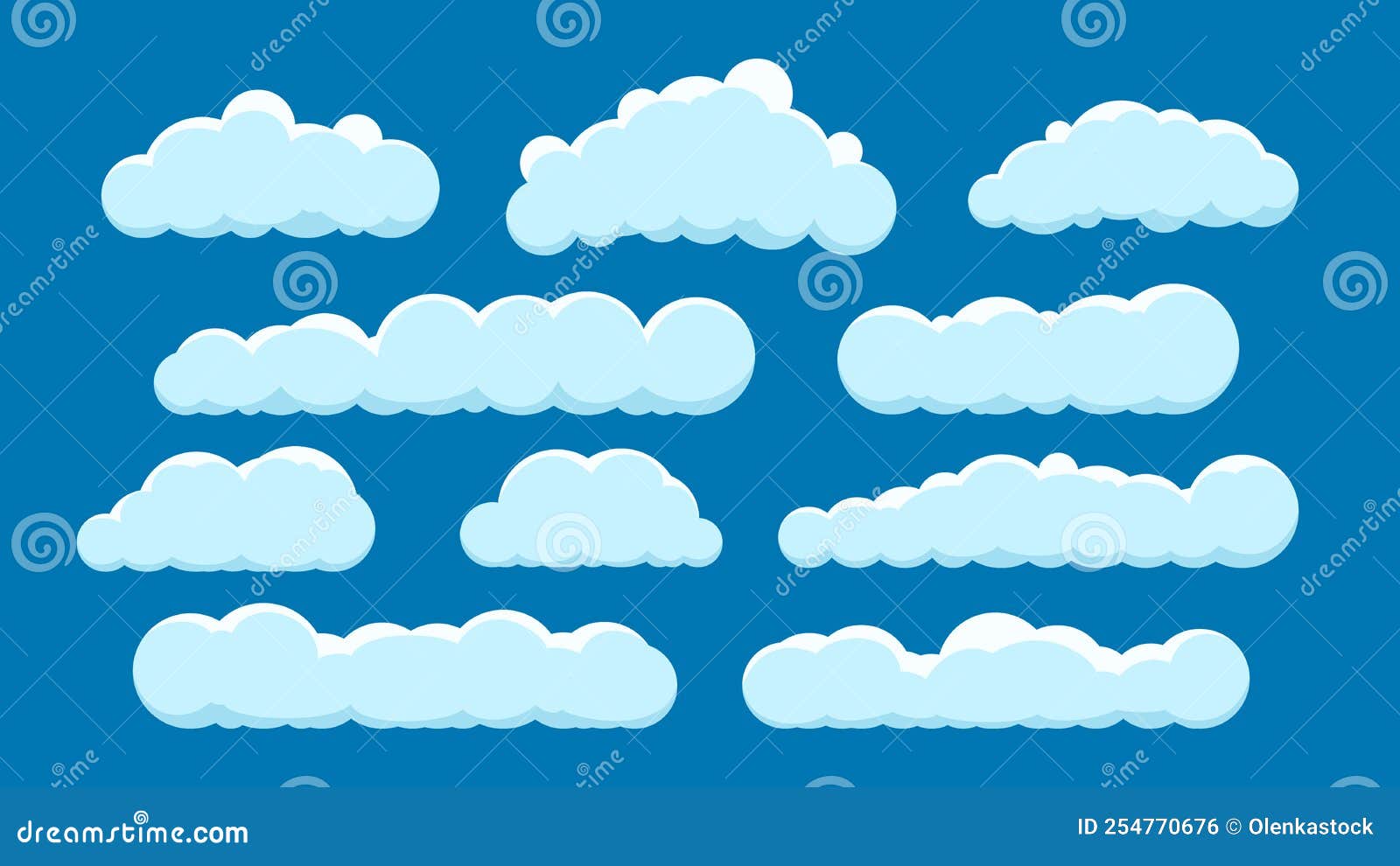 Clouds on a Blue Background Stock Vector - Illustration of element, cartoon: 254770676