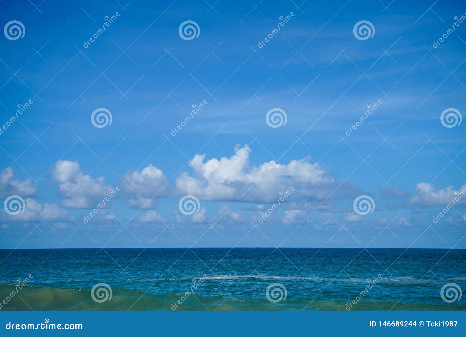 Clouds Blue Sky and Calm Sea Background Landscape Stock Photo - Image ...