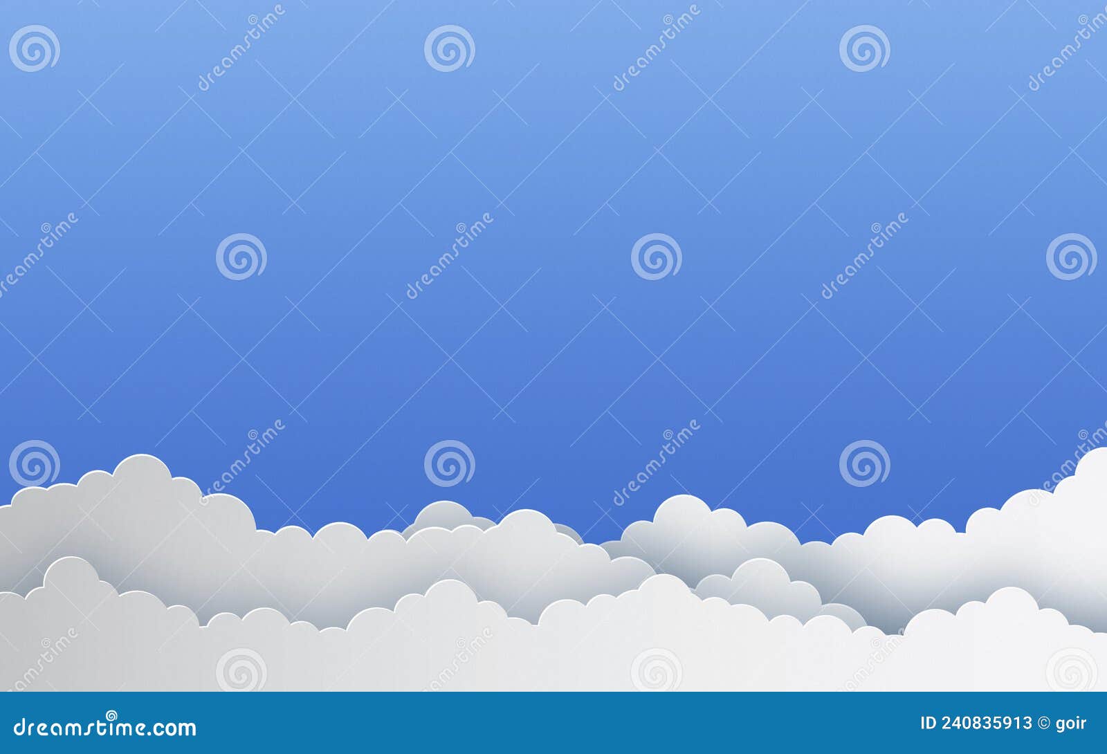 Clouds and Blue Sky Cartoon Background Stock Illustration ...
