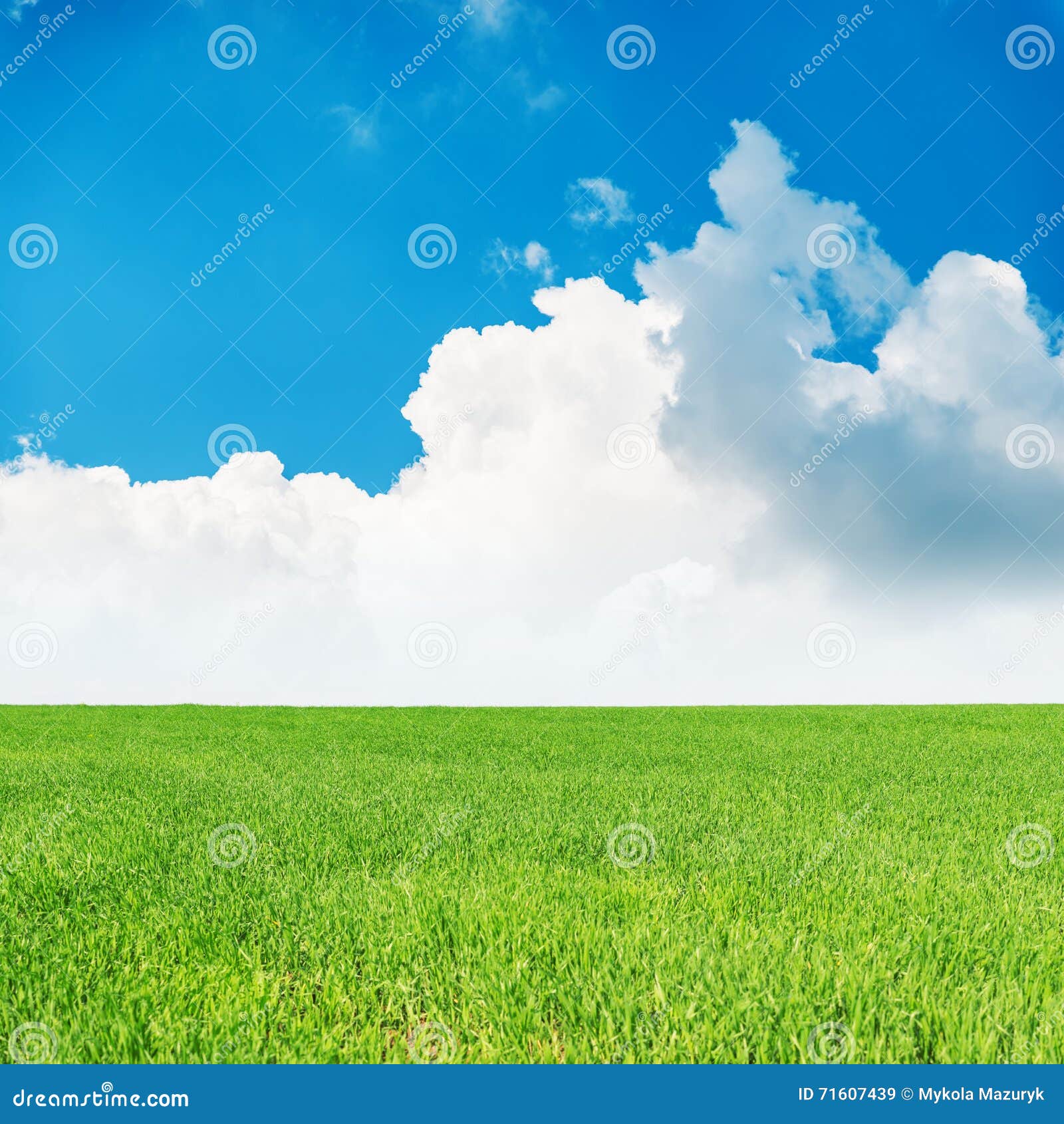 Clouds in Blue Sky and Green Grass Stock Image - Image of pasture ...