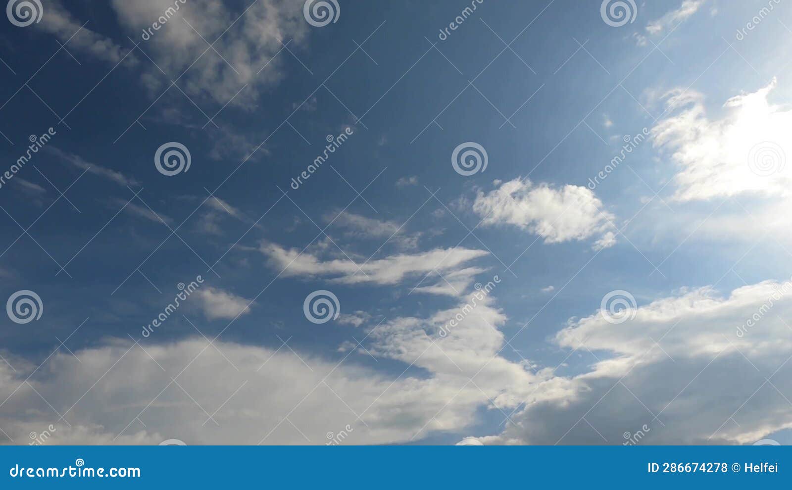 Clouds in the Blue Sky and the Movement of Clouds Across the Sky ...