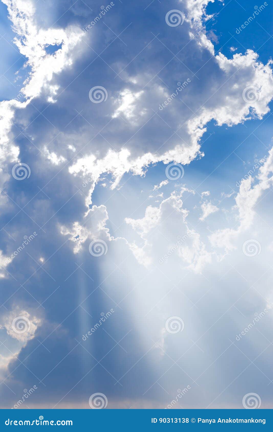 Clouds in the Blue Sky Ray Light. Stock Photo - Image of illuminated ...