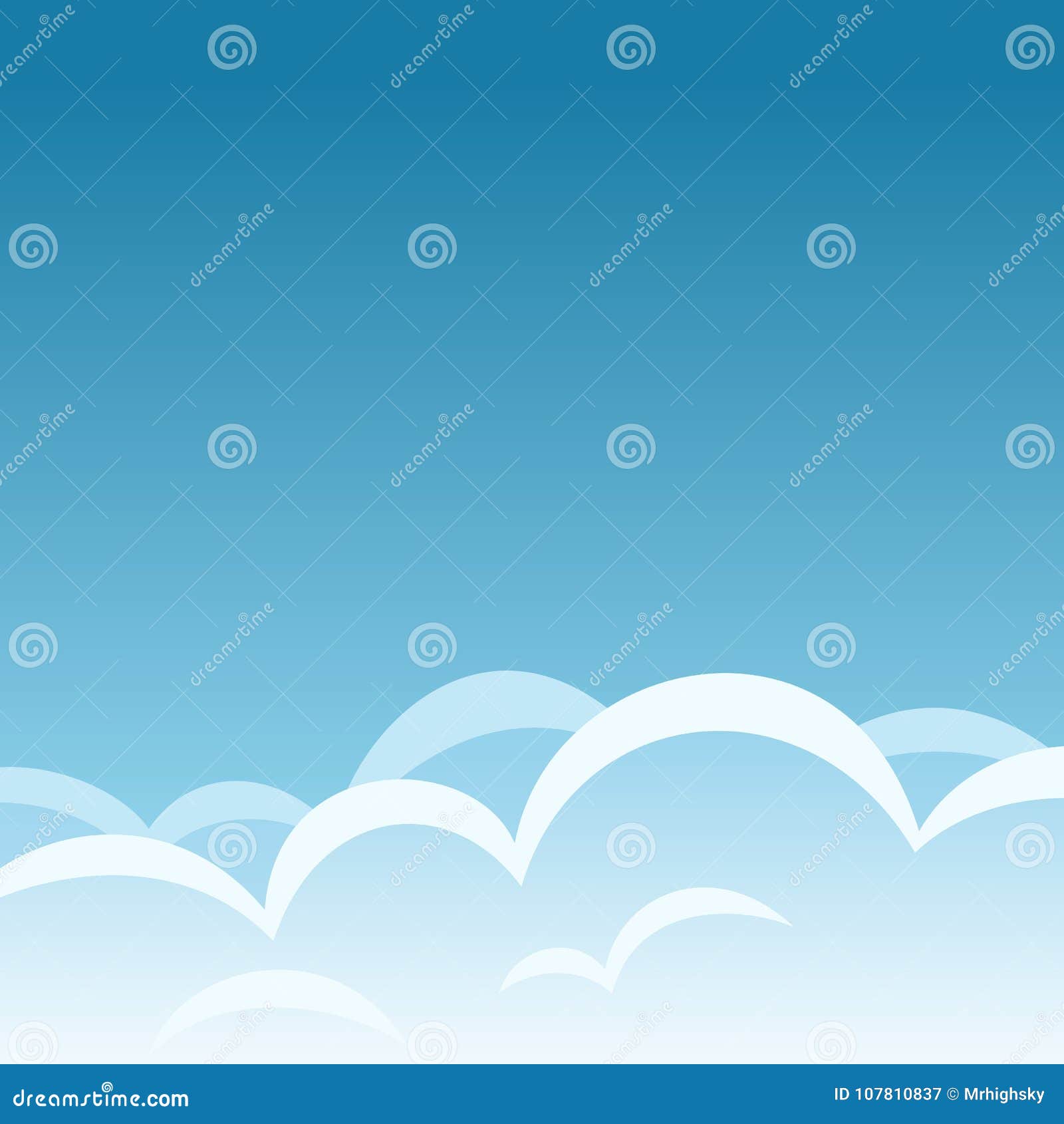 Clouds and Blue Sky Square Banner Stock Vector - Illustration of border ...