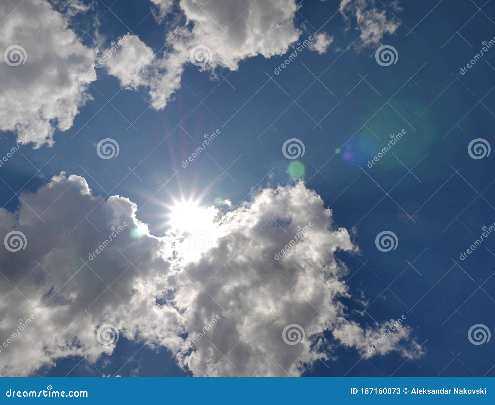 Clouds blue sky sun ray stock image. Image of background - 187160073