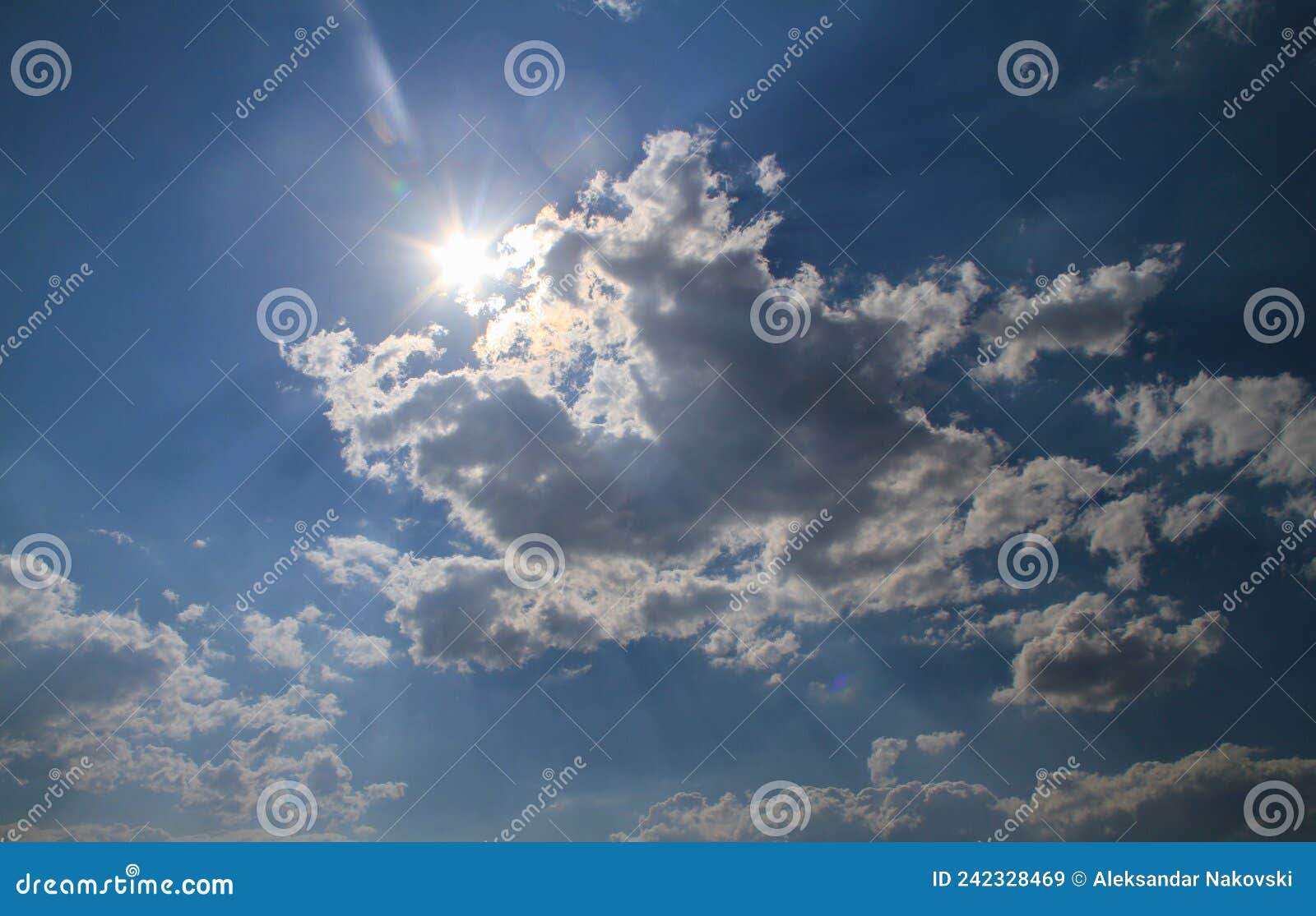Clouds blue sky sun ray stock image. Image of meteorology - 242328469