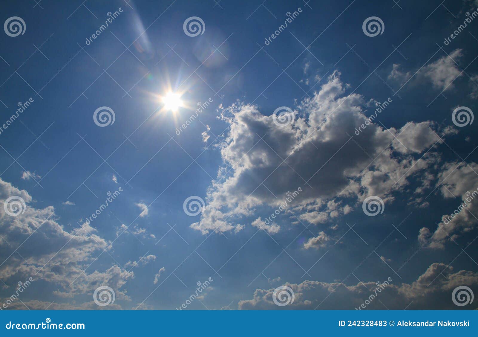 Clouds blue sky sun ray stock image. Image of beam, background - 242328483