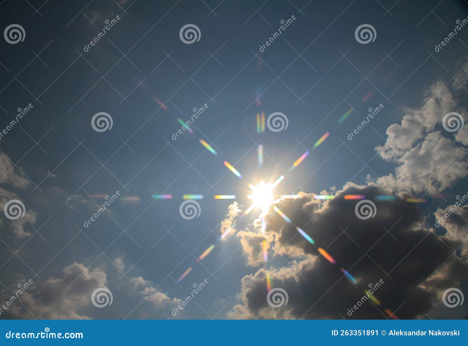 Clouds blue sky sun ray stock image. Image of clear - 263351891