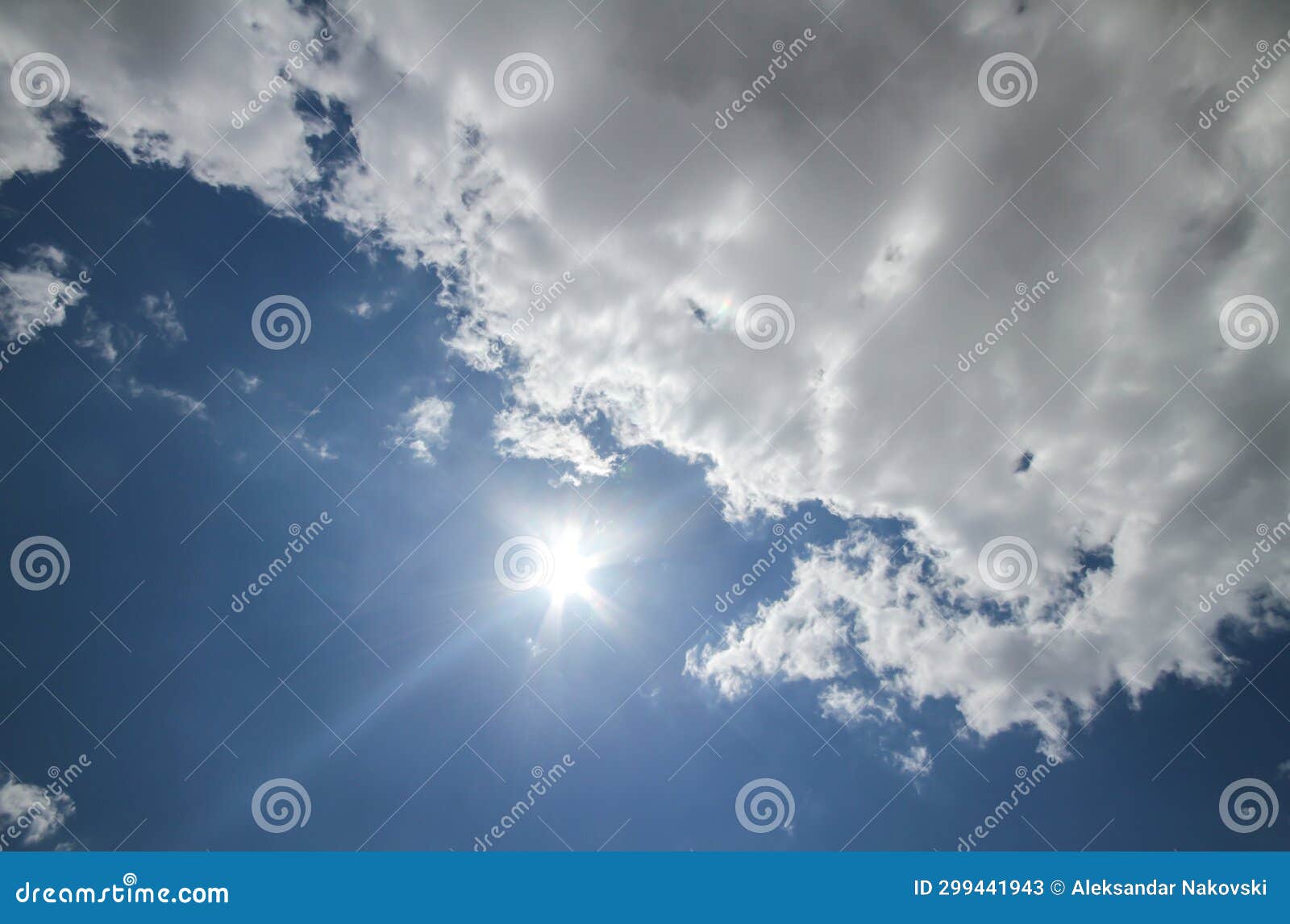 Clouds blue sky sun ray stock image. Image of cloud - 299441943