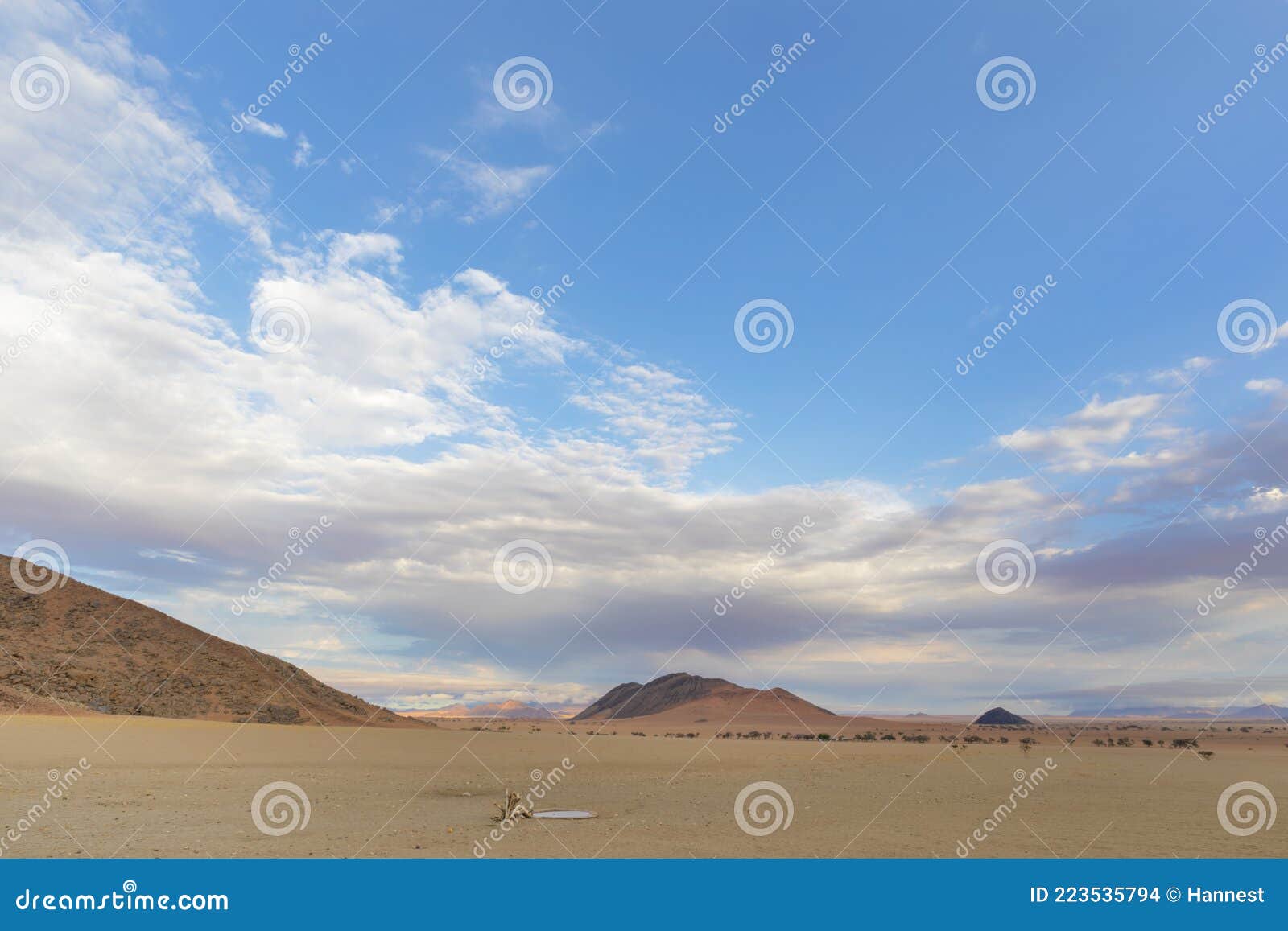 Clouds and Blue Sky after Sunrise in the Namib Desert Stock Photo ...