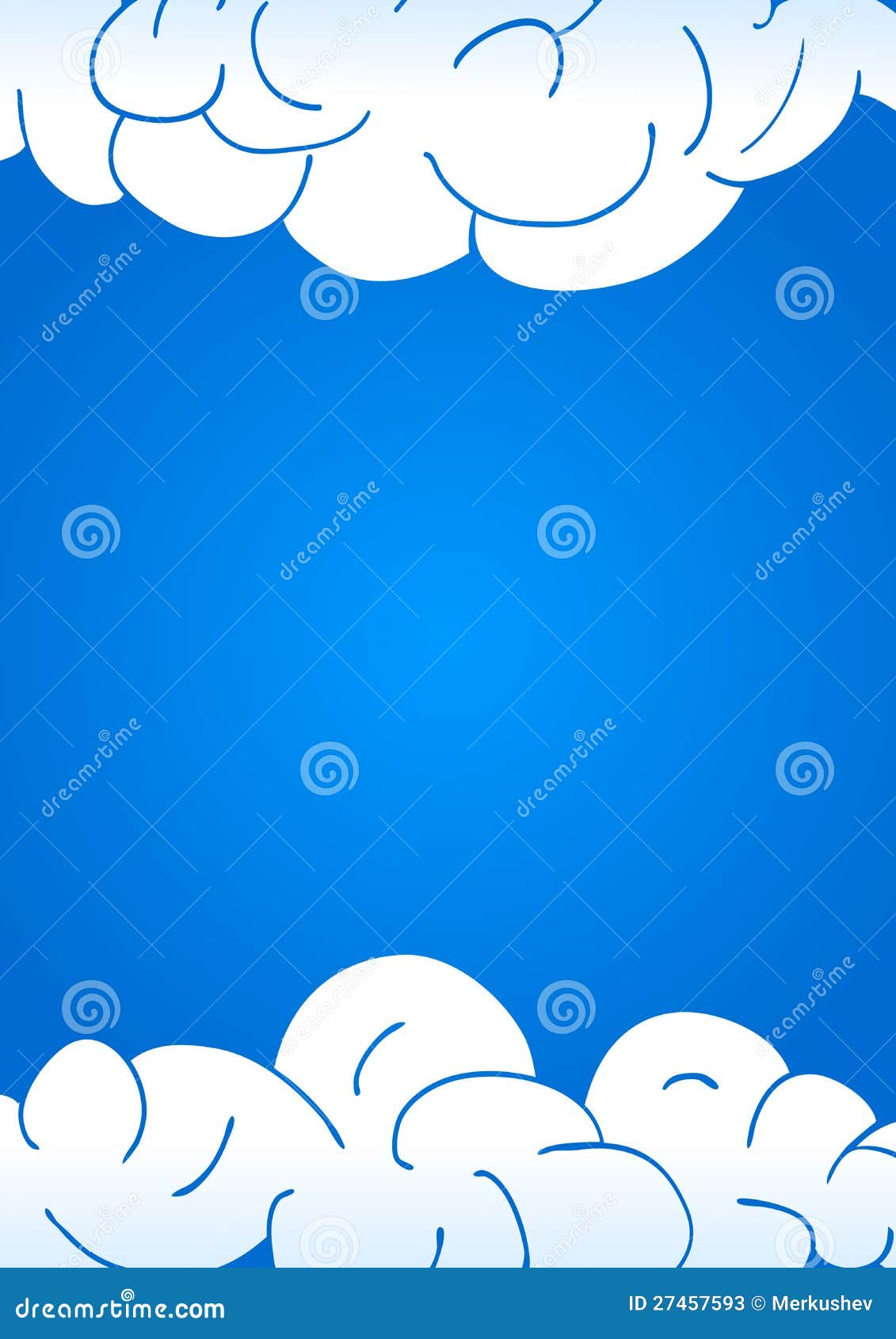 Clouds in Blue Sky. Vector Frame Stock Vector - Illustration of place ...