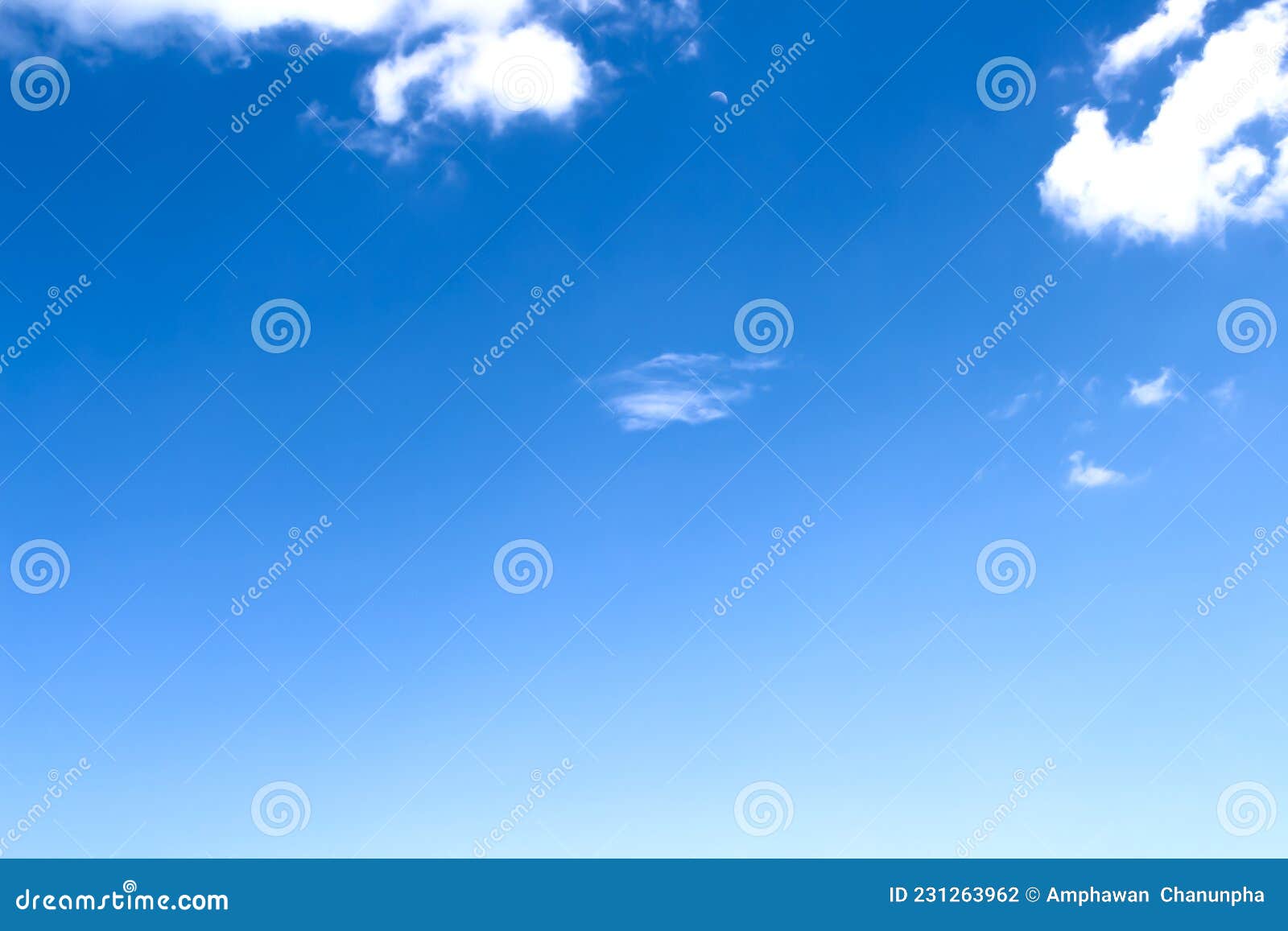 Clouds on Bright Blue Sky Background and Vast Space Stock Photo - Image ...