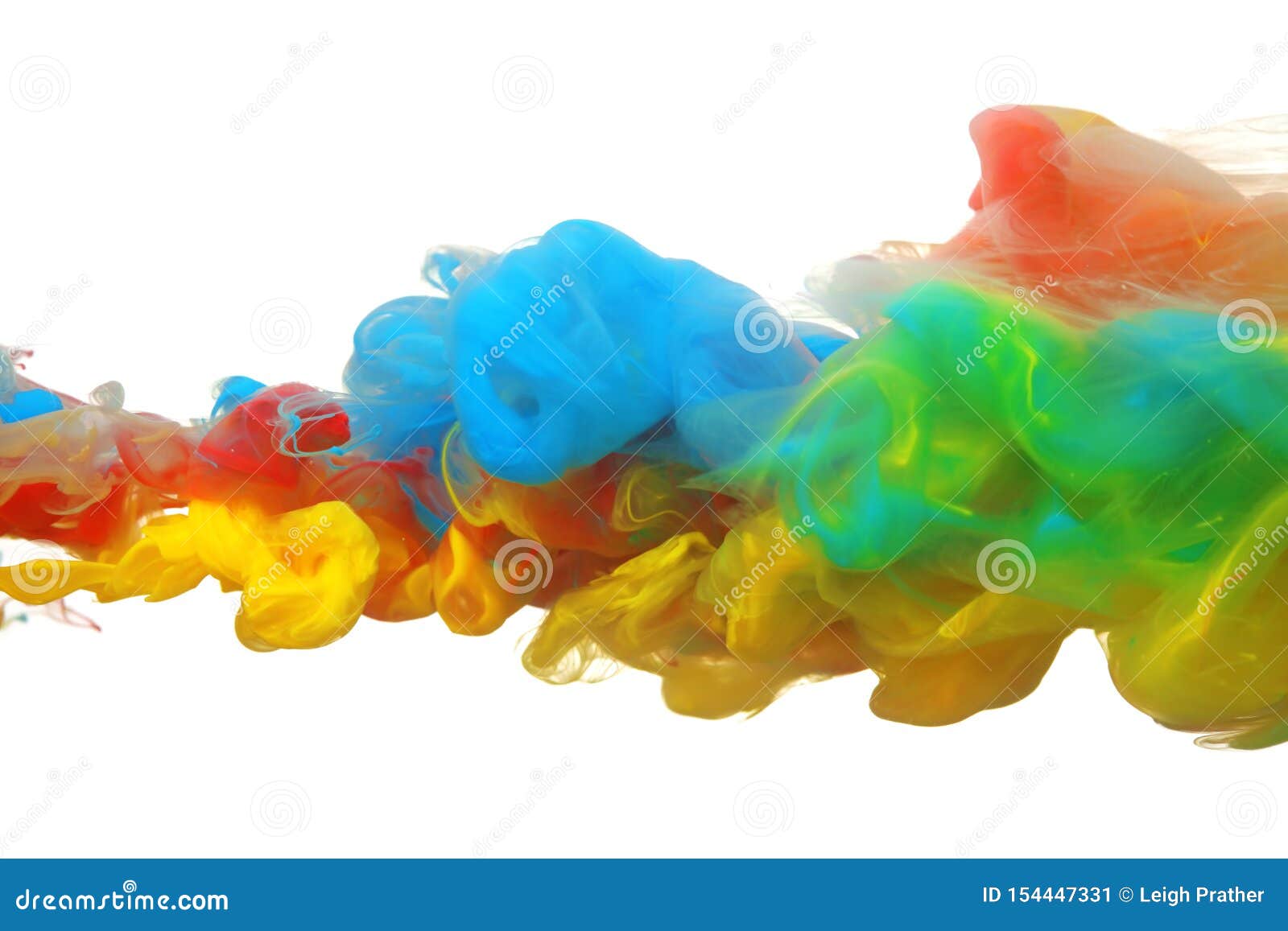 Clouds of Bright Colorful Ink Mixing in Water Stock Image - Image of ...