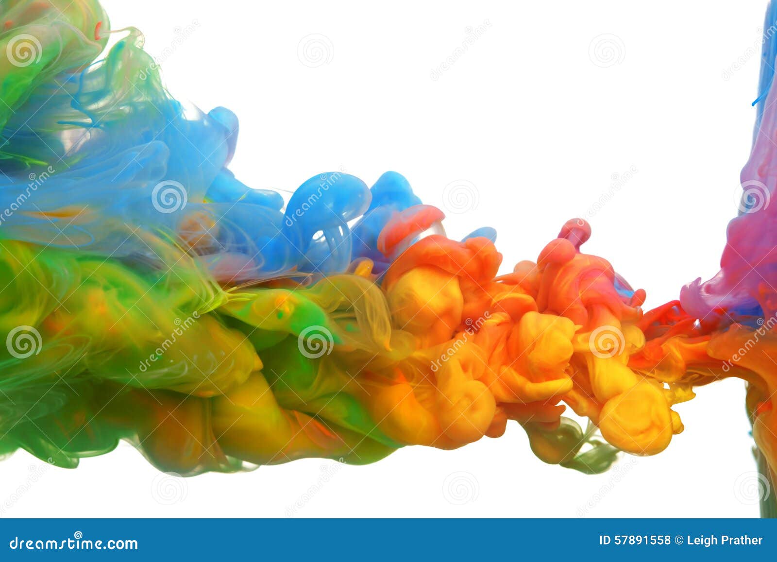 Clouds of Bright Colorful Ink Stock Photo - Image of drop, orange: 57891558