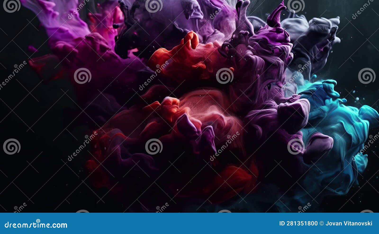 Clouds of Bright Colorful Ink Mixing in Water Stock Footage - Video of ...