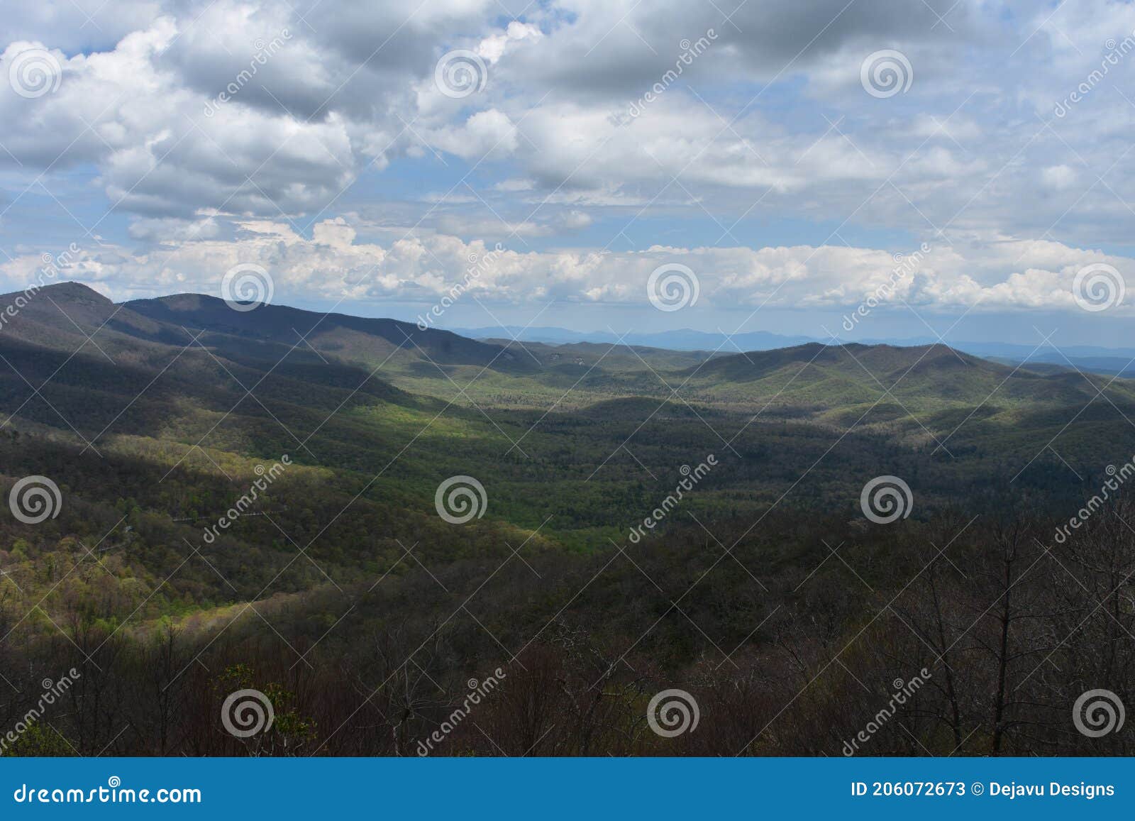 Clouds Casting Shadows on the Blue Ridge Mountains Stock Image - Image ...