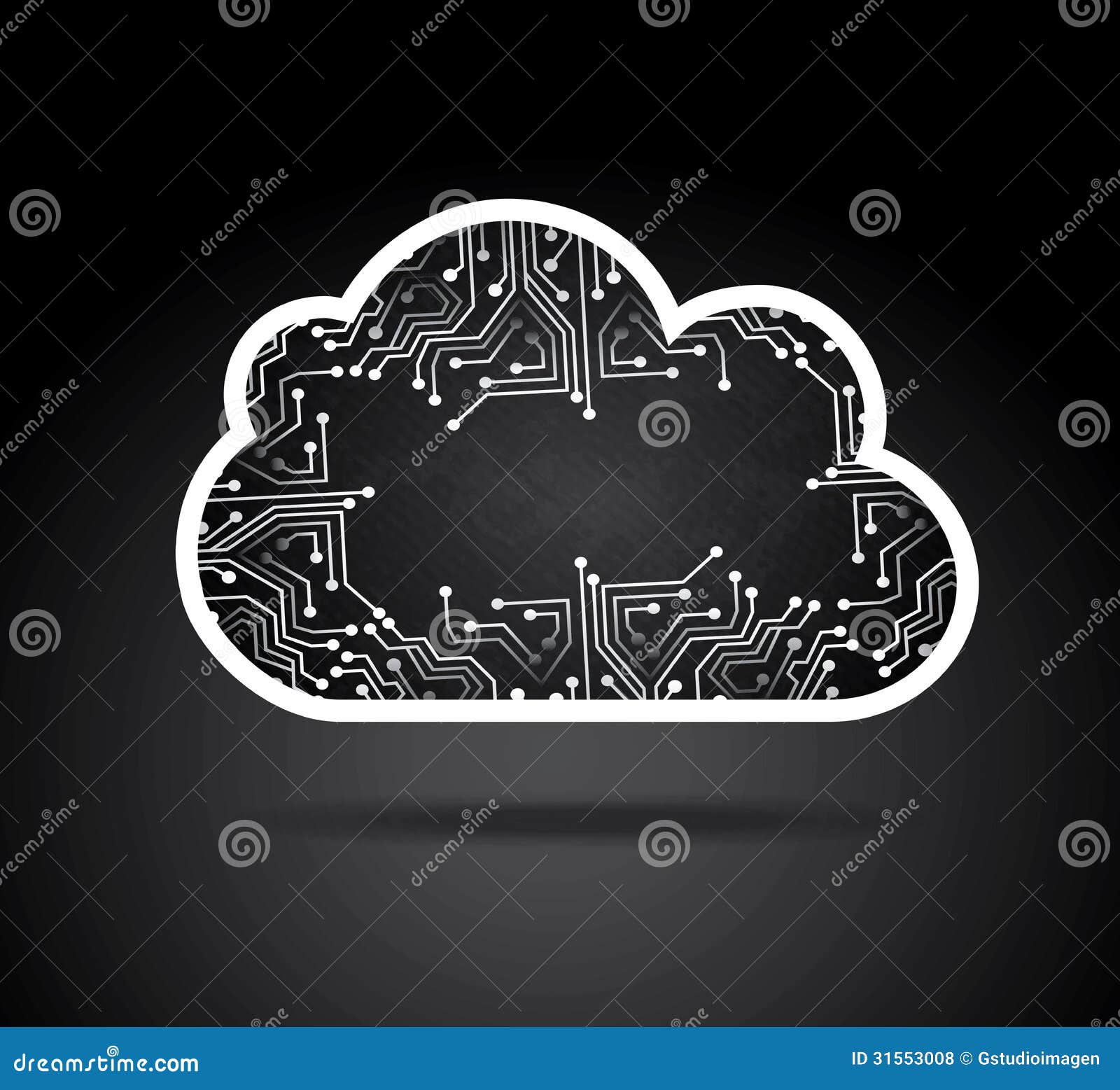 Clouds circuit design stock vector. Illustration of blank - 31553008