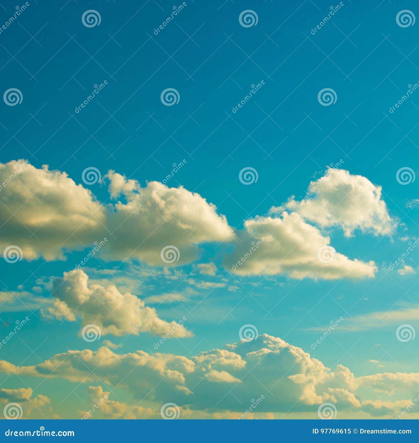 Clouds on a clear day stock image. Image of nooning, noontime - 97769615